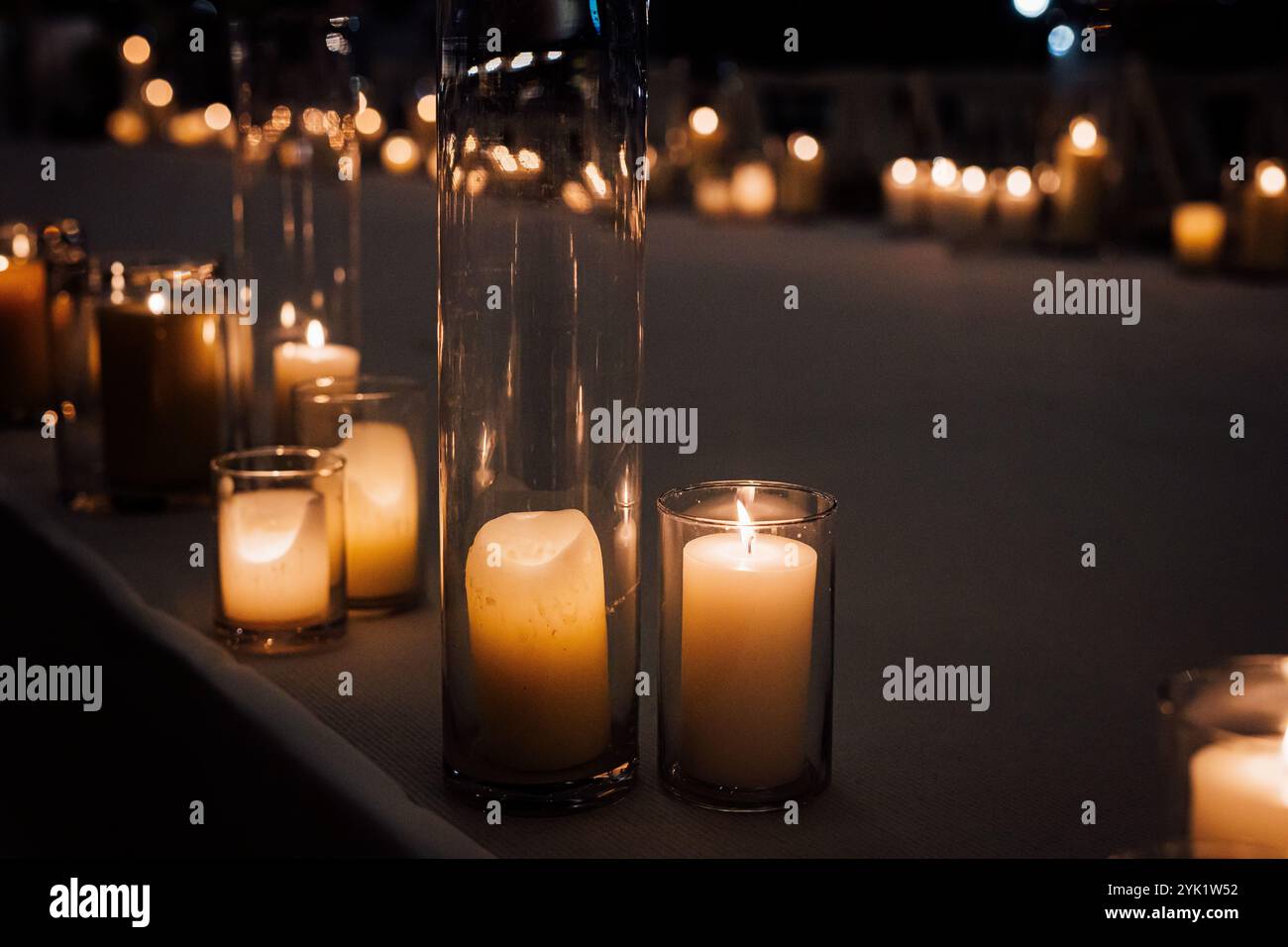 candle design stage and table for concert ceremony or wedding wiith ...