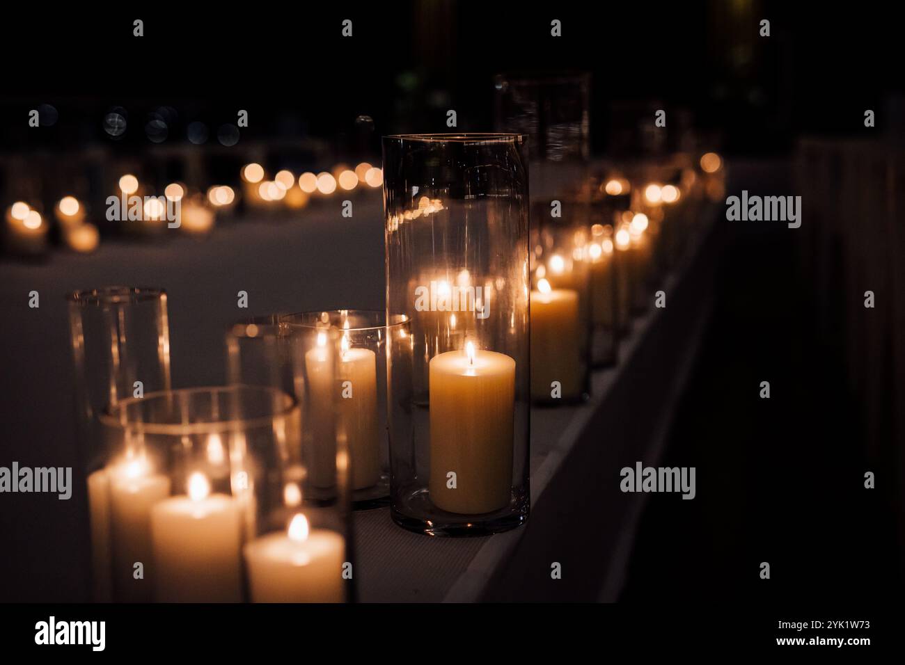 candle design stage and table for concert ceremony or wedding wiith ...