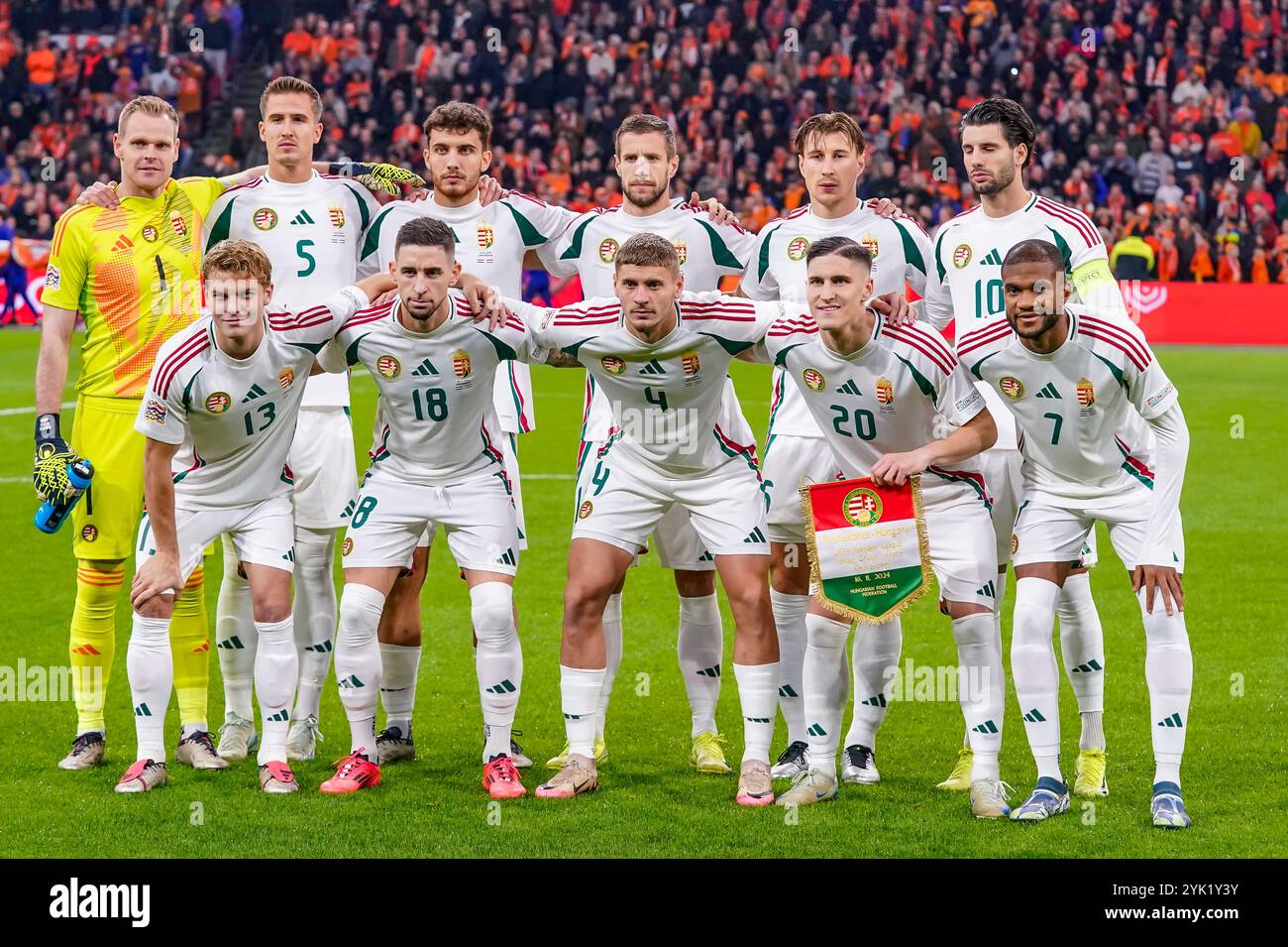 AMSTERDAM, NETHERLANDS - NOVEMBER 16: Teamphoto with goalkeeper Dénes ...