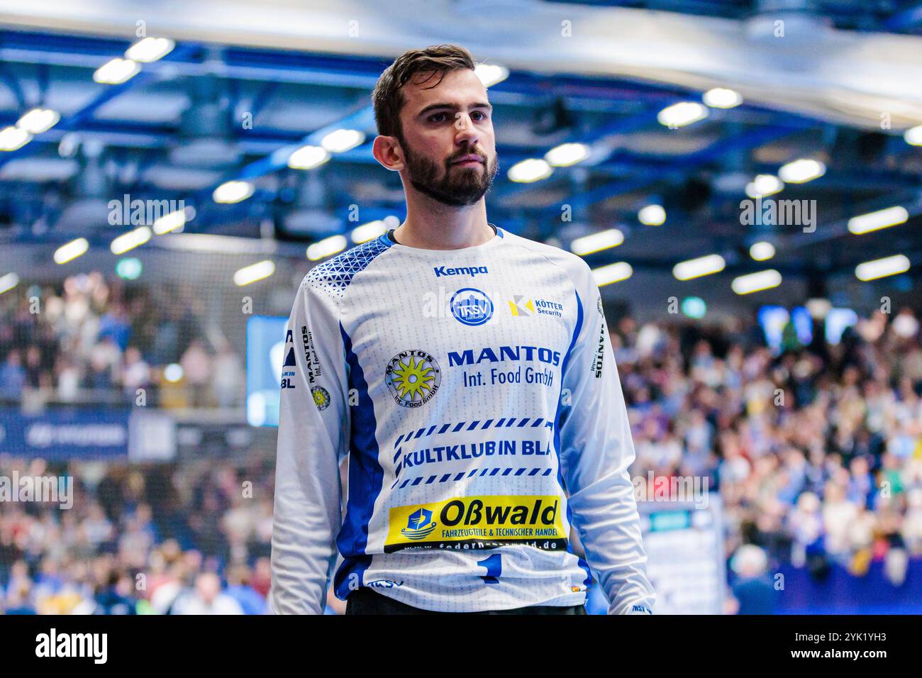 Lemgo, Deutschland. 16th Nov, 2024. Matija Spikiv (ThSV Eisenach, #01) ist enttaeuscht/traurig ...