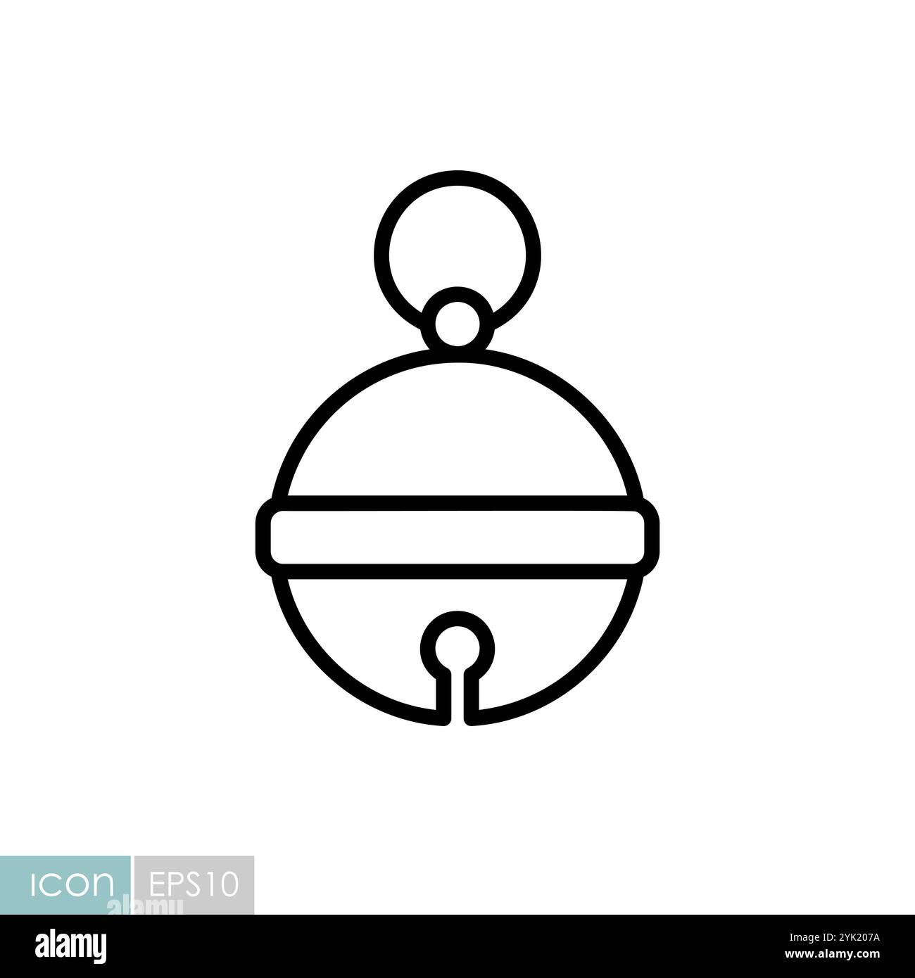 Christmas jingle bell vector icon. Winter sign. Graph symbol for event ...