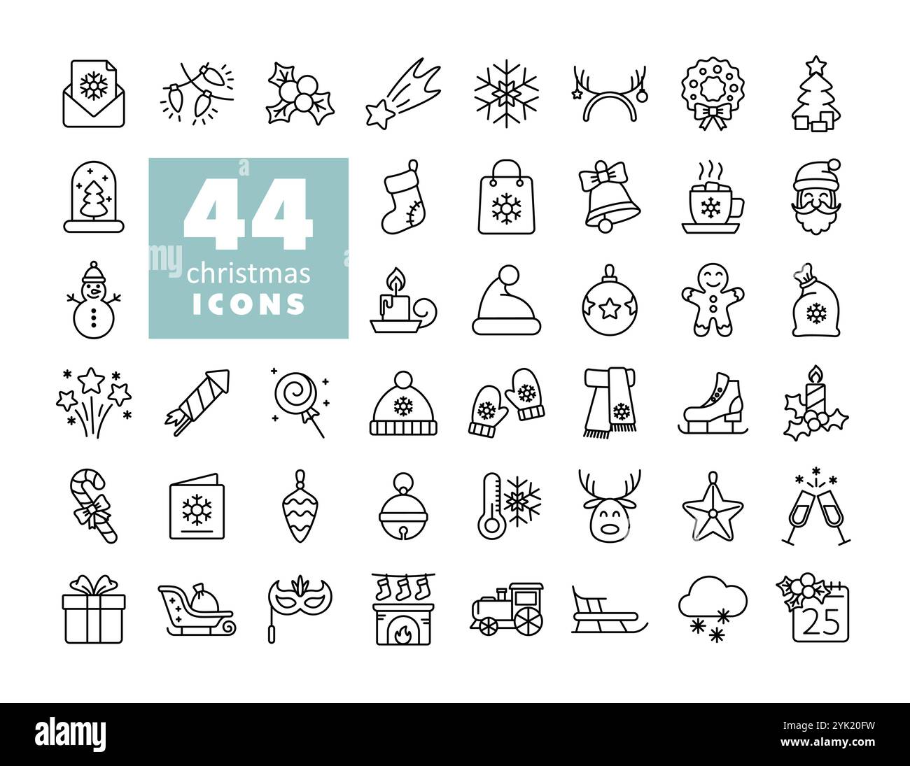 Merry Christmas icon set vector. Winter sign. Graph symbol for event ...