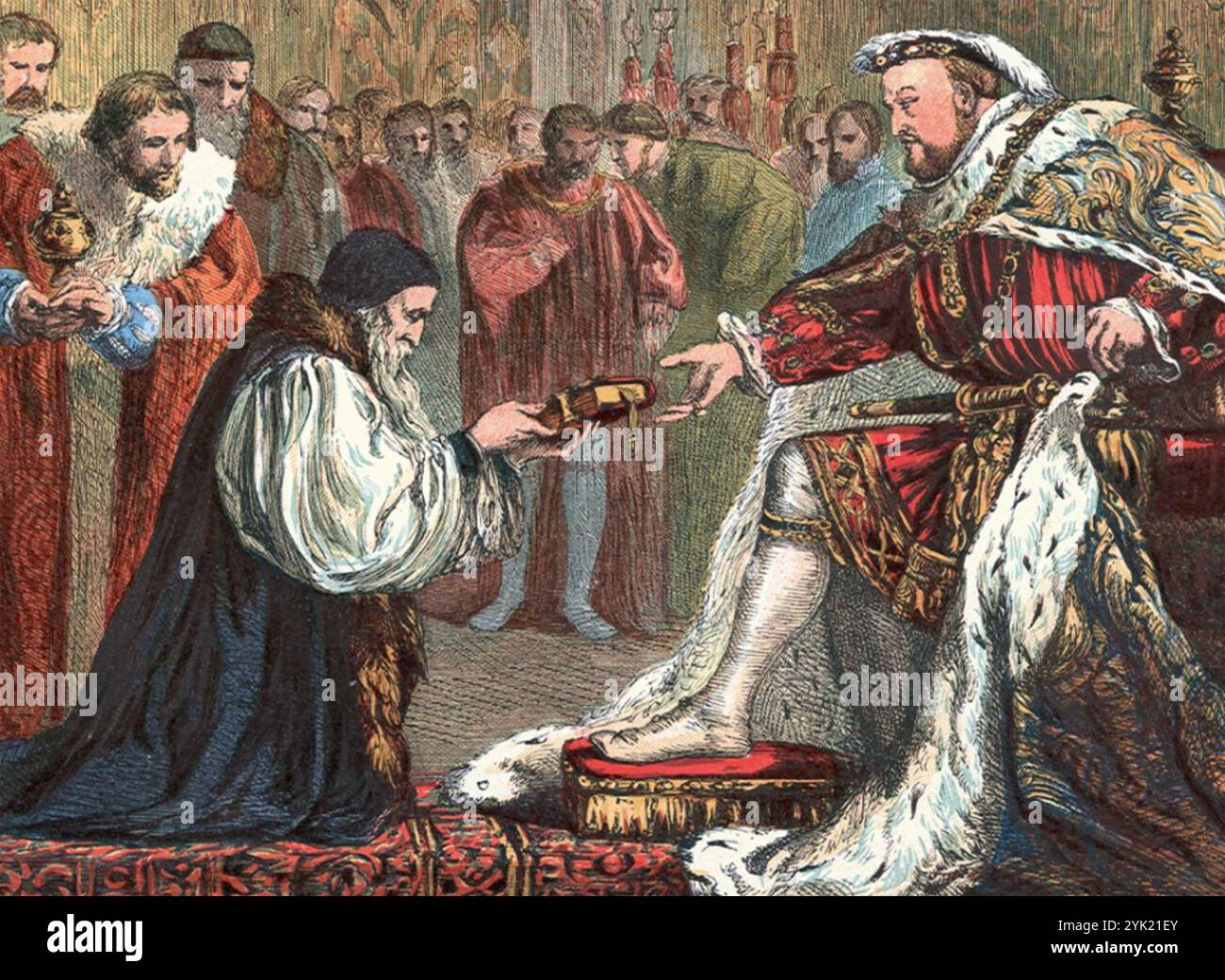 HUGH LATIMER ( c 1487-1555) English Bishop presenting the Bible to ...