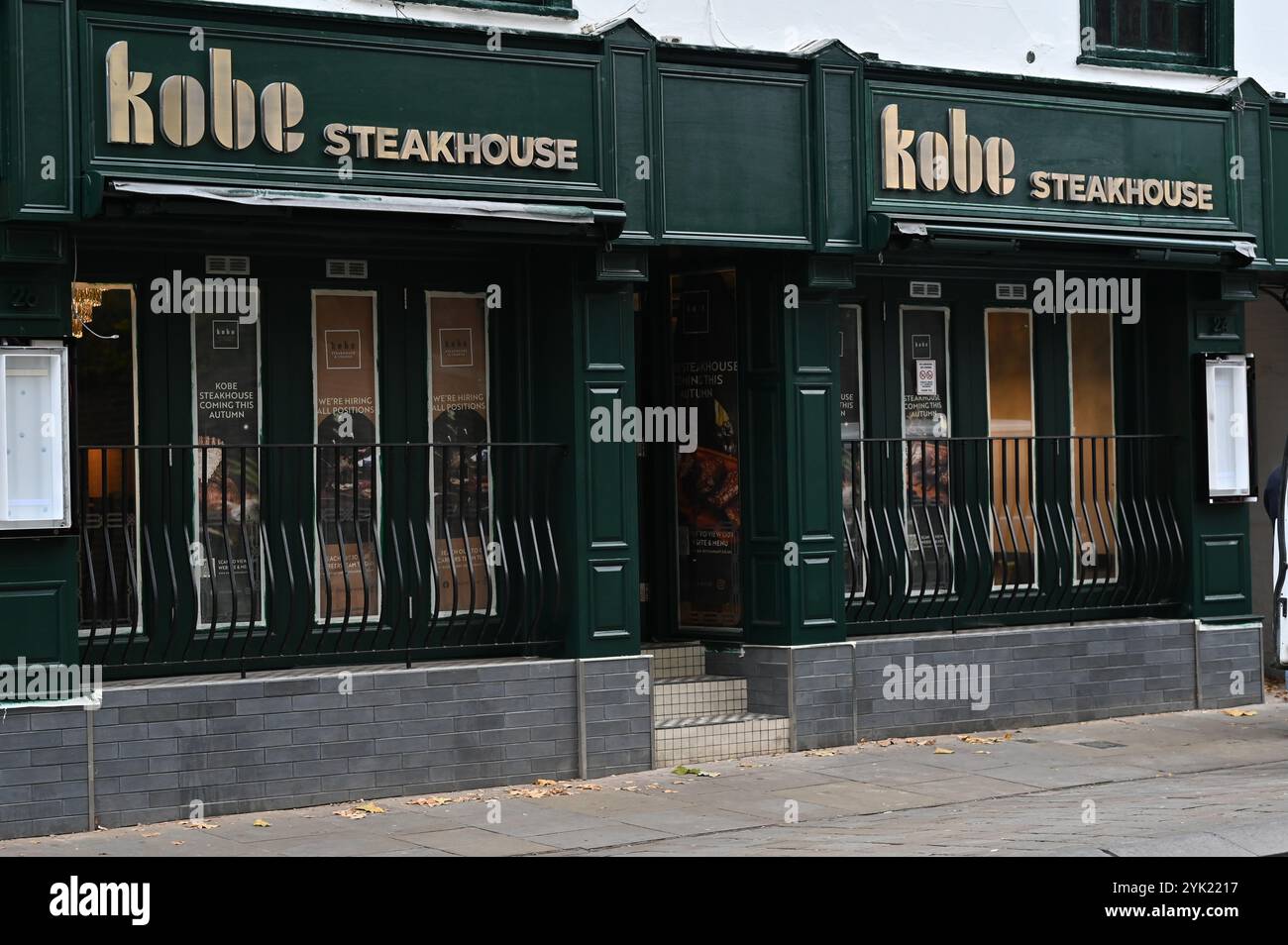 Cambridge, UK, 16 11 2024, Exterior view of Kobe Steakhouse restaurant ...