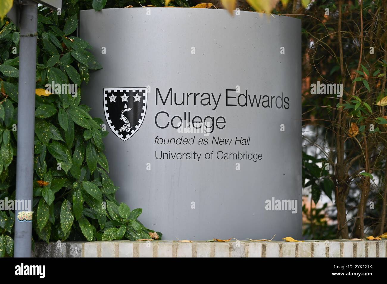 Cambridge, UK, 16 11 2024, Sign outside Murray Edwards College ...