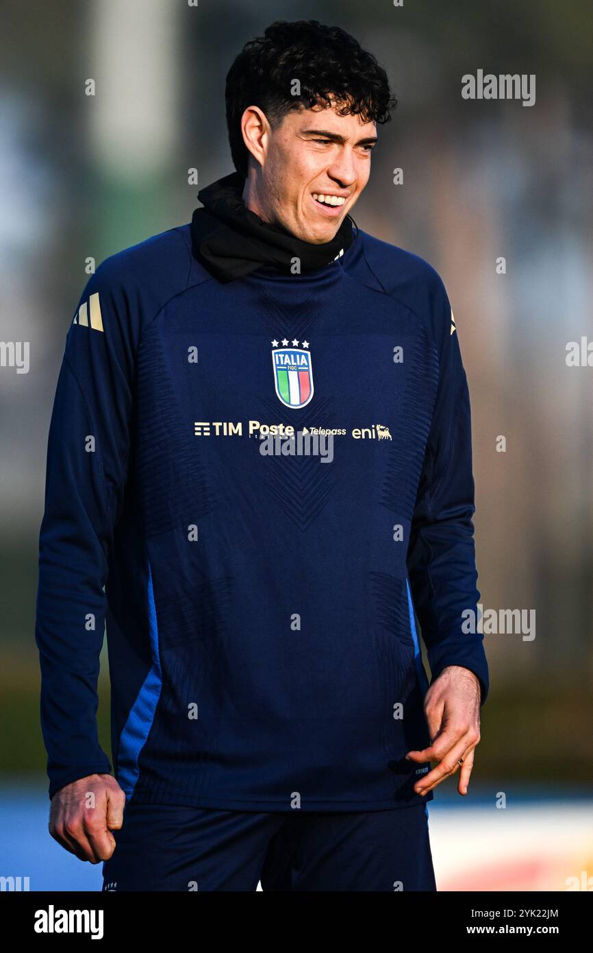 Alessandro Bastoni of Italy in action during a Italy training session ...