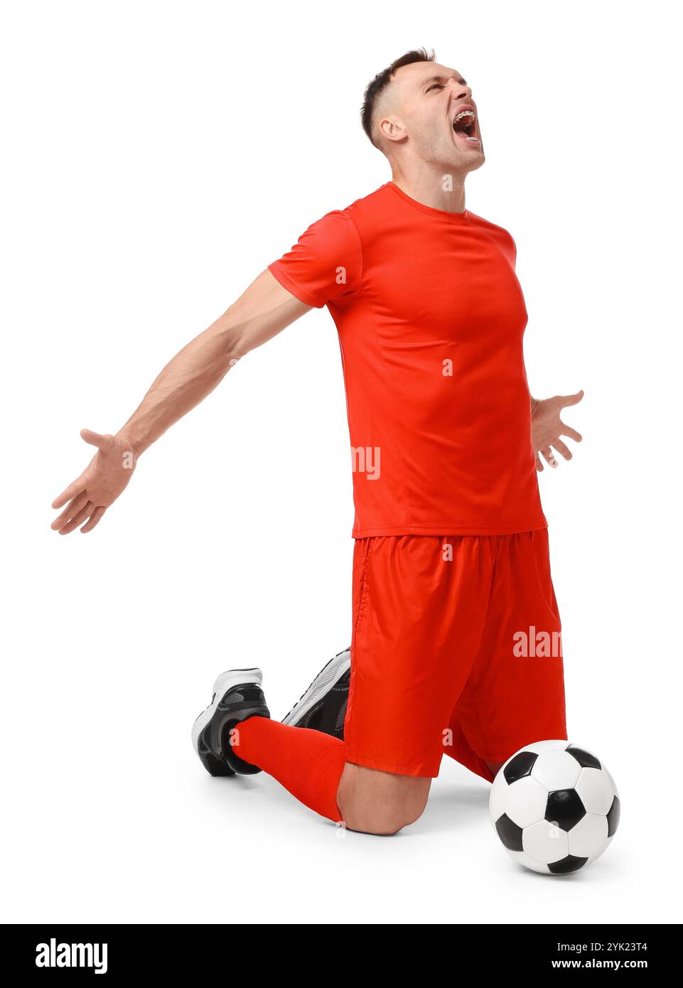 Sport football action shouting hi-res stock photography and images - Alamy
