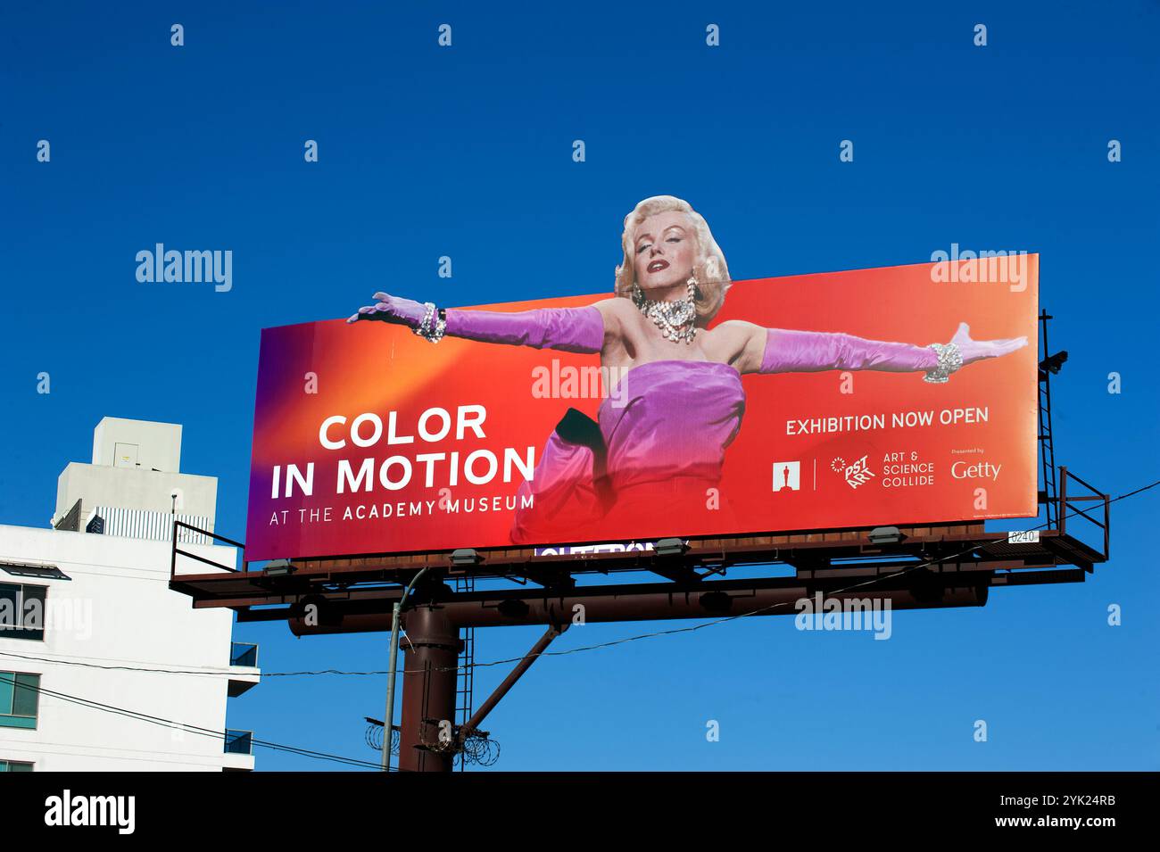 Marilyn Monroe on billboard for the exhibition Color in Motion at the Academy Museum, Wilshire ...