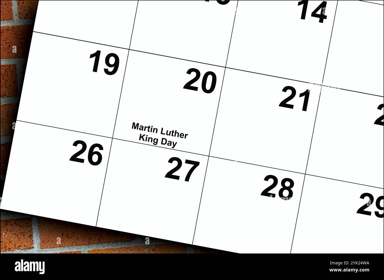Martin Luther King Day on a Calendar for 2025 Stock Photo - Alamy