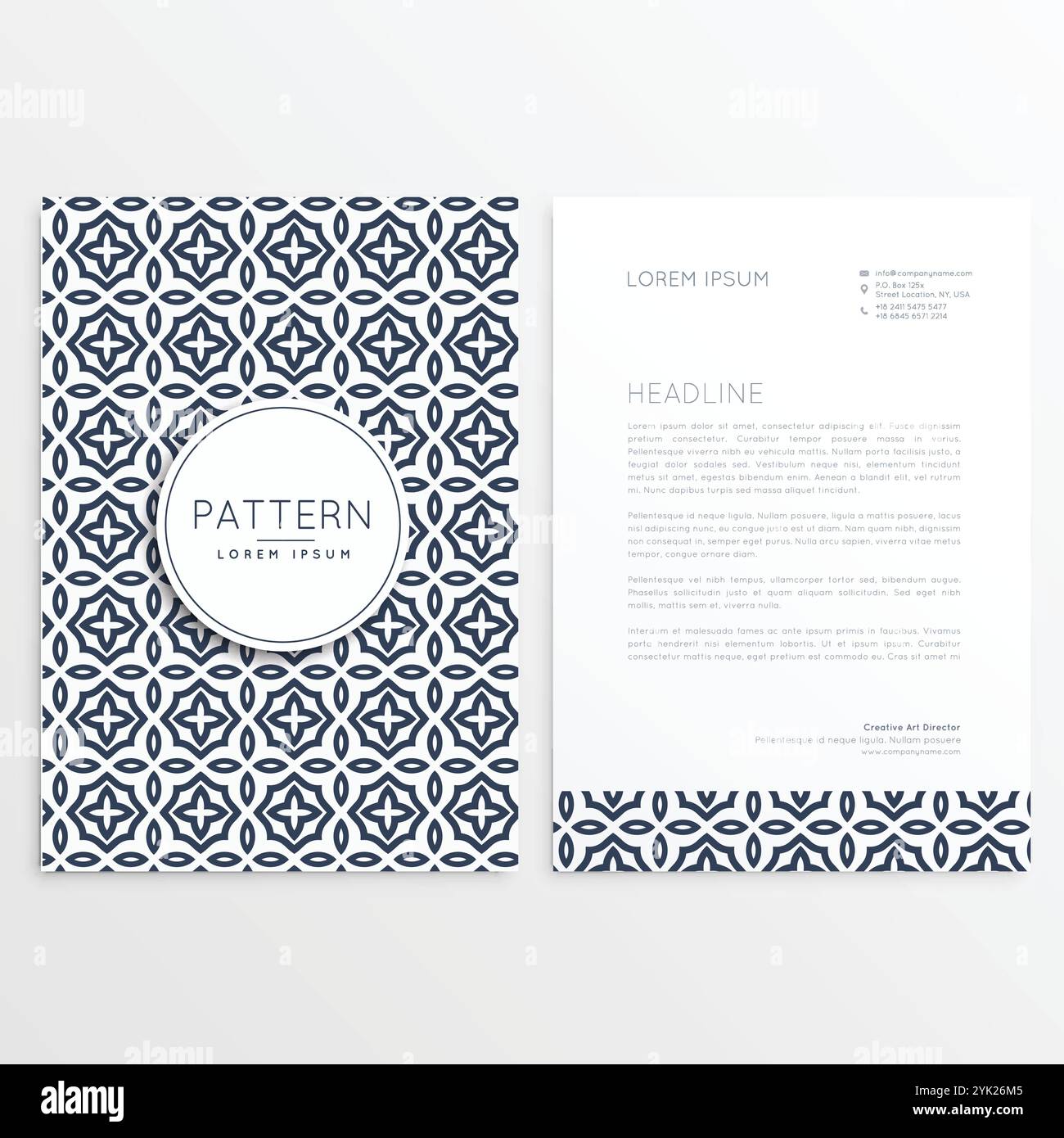 elegant abstract pattern business shape letterhead template in creative ...