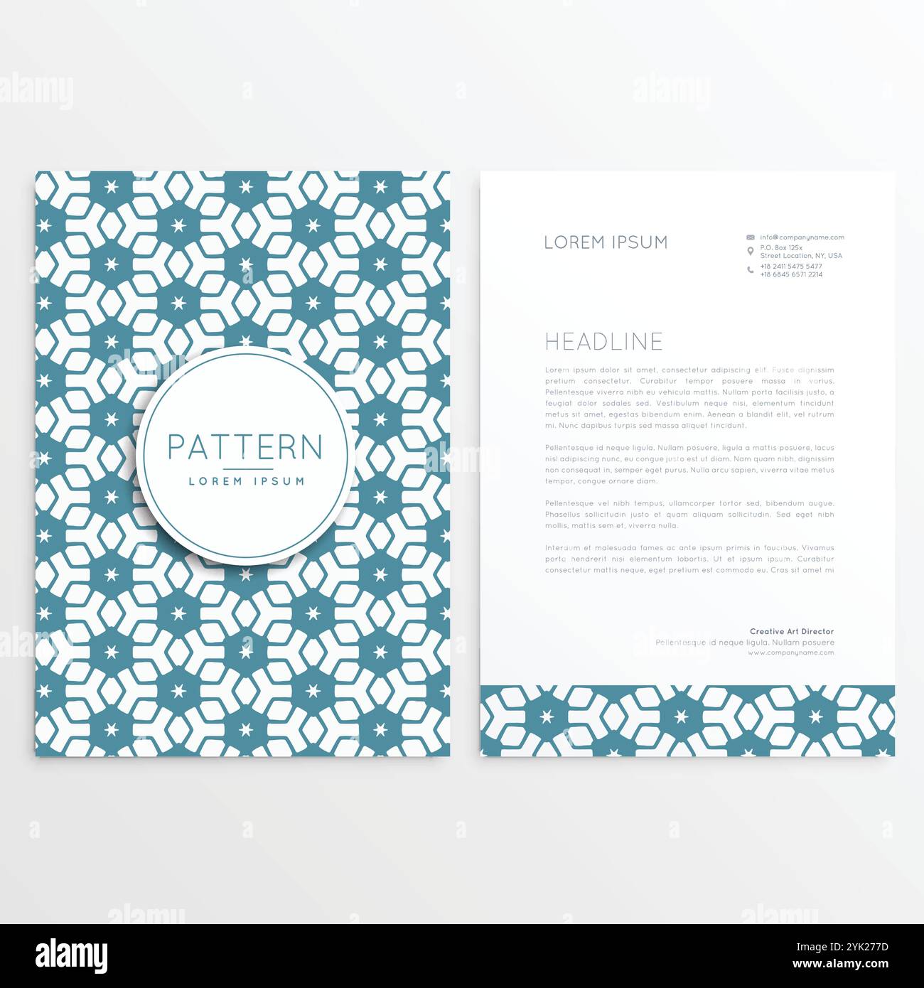 elegant abstract pattern business shape letterhead template in creative ...
