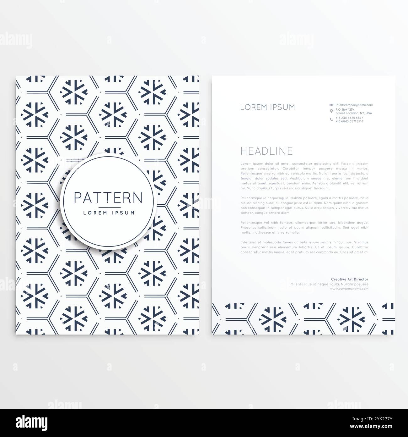 elegant abstract pattern business shape letterhead template in creative ...
