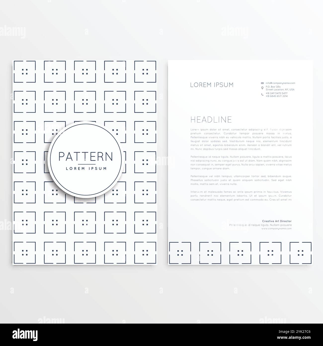 elegant abstract pattern business shape letterhead template in creative ...