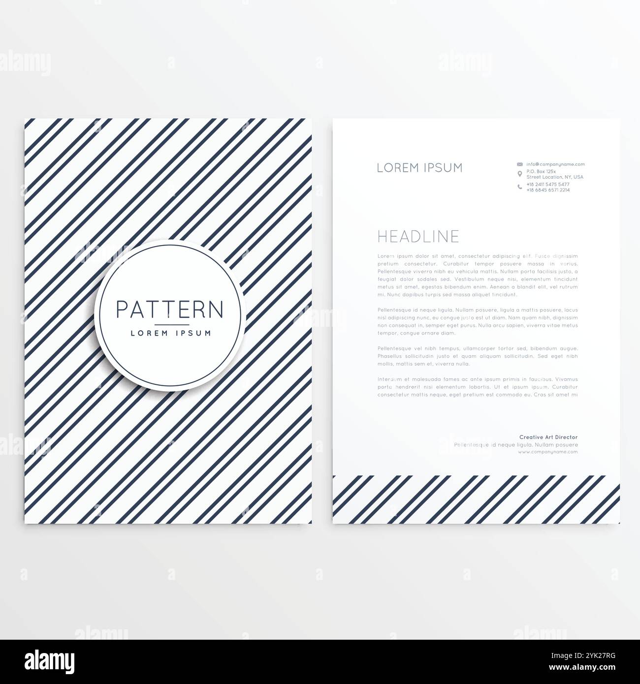 elegant abstract pattern business shape letterhead template in creative ...