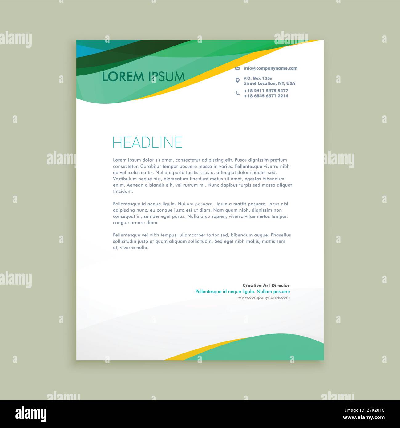 elegant business letterhead template in creative style with modern ...