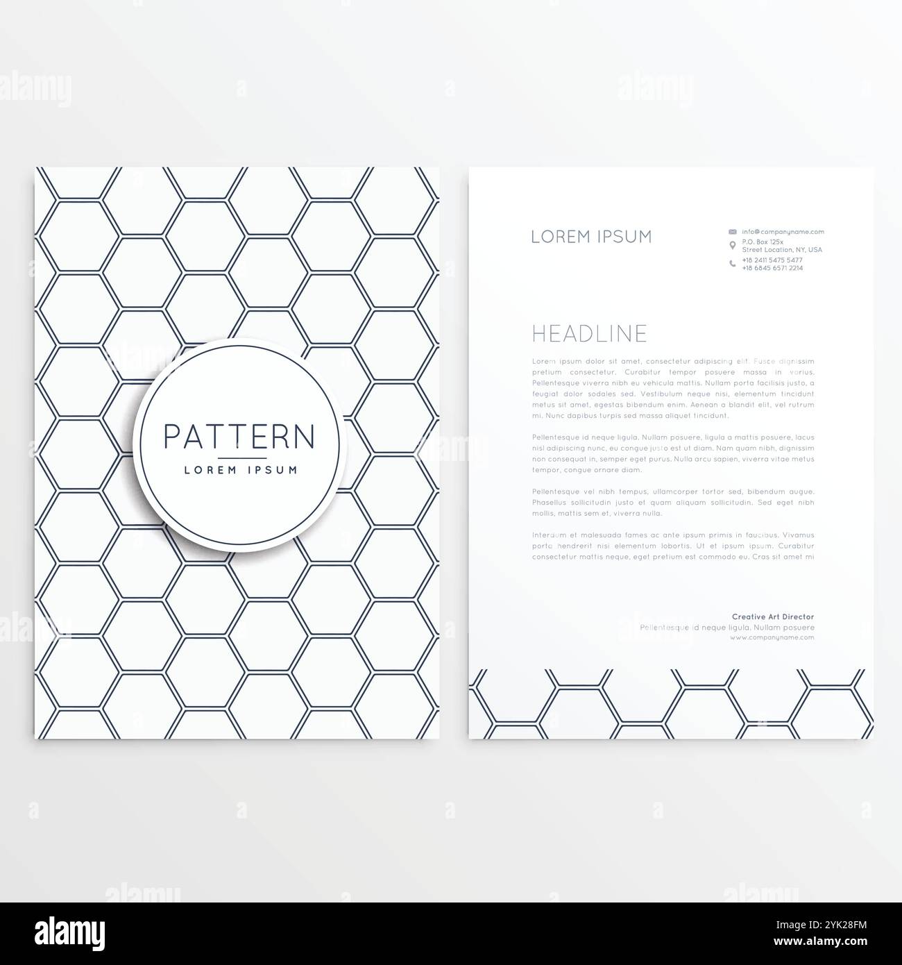 elegant abstract pattern business shape letterhead template in creative ...