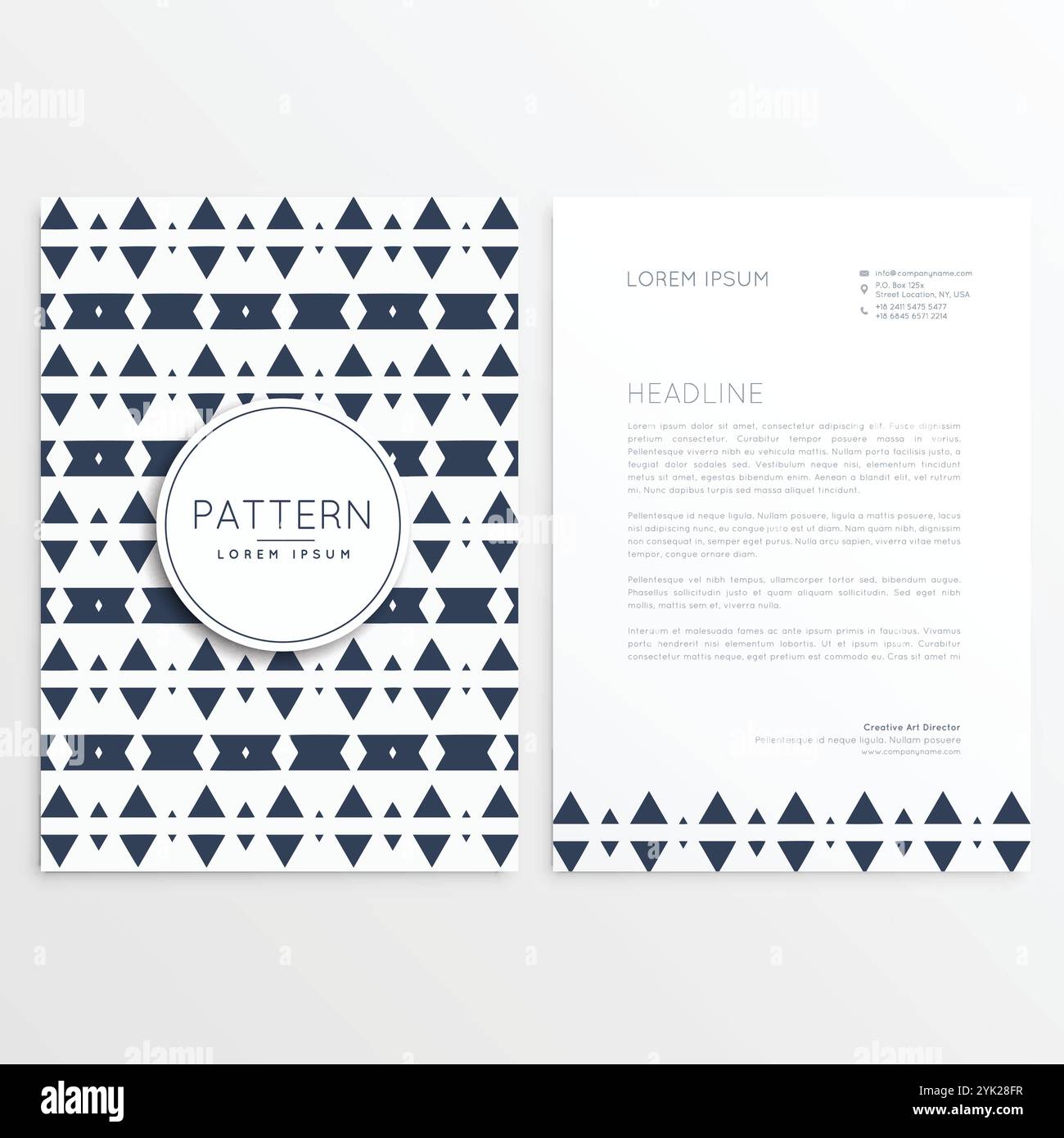 elegant abstract pattern business shape letterhead template in creative ...