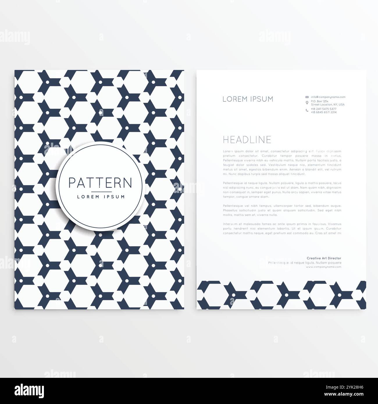 elegant abstract pattern business shape letterhead template in creative ...