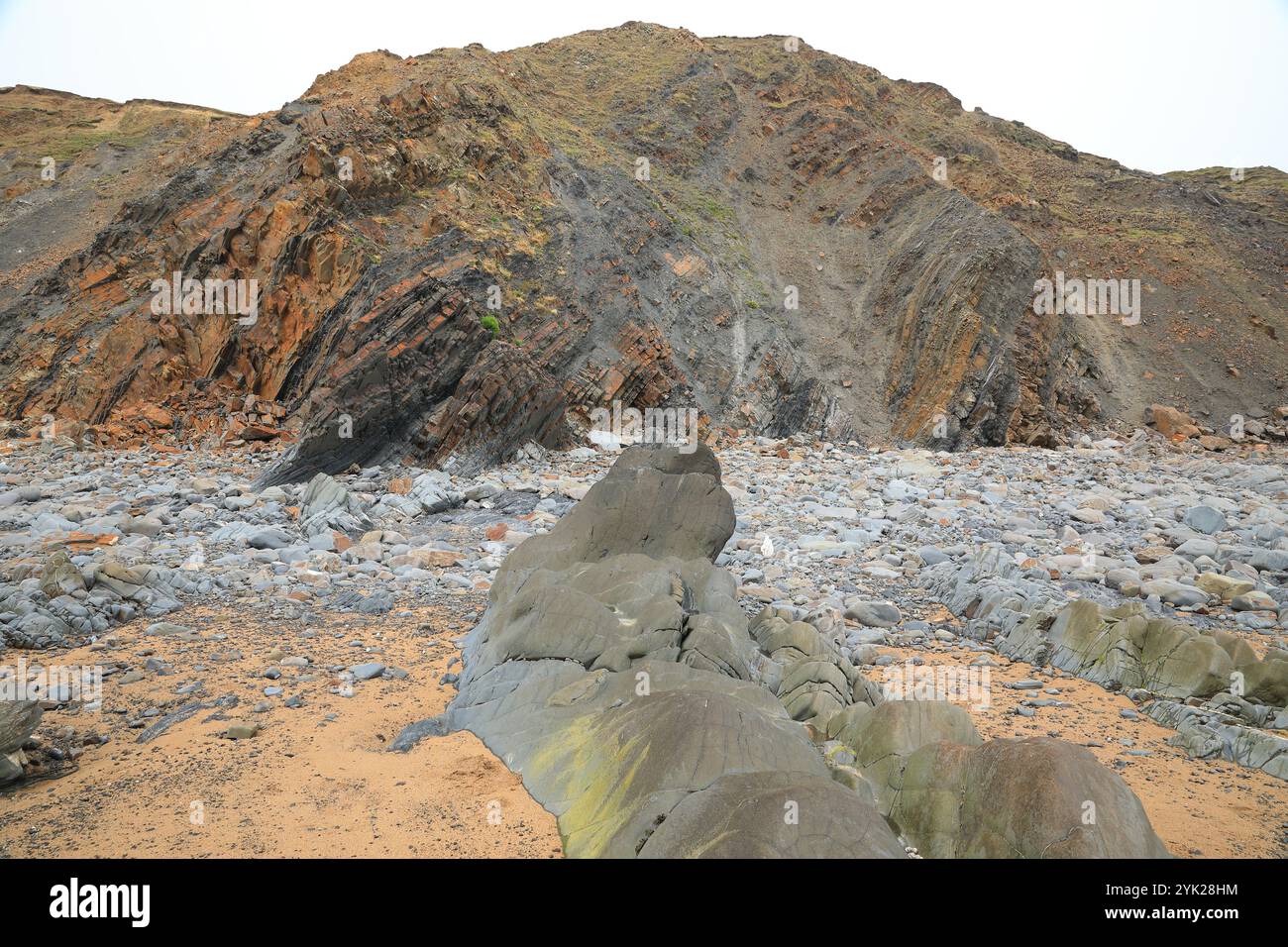 Sandymouth bay sandstone cliffs, Bude, Cornwall, England, UK Stock ...