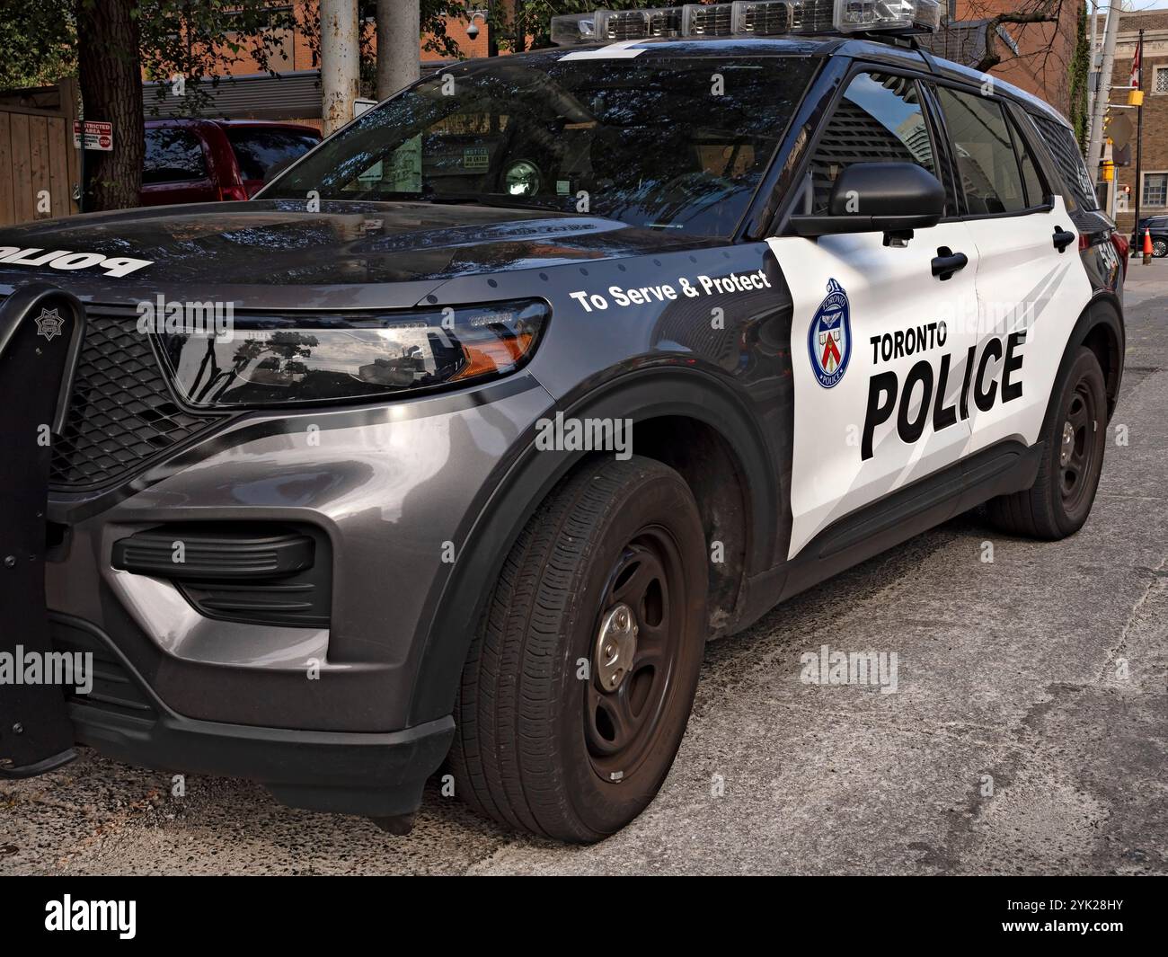 Toronto Canada / A Toronto Police Cruiser outside Eglinton Police ...
