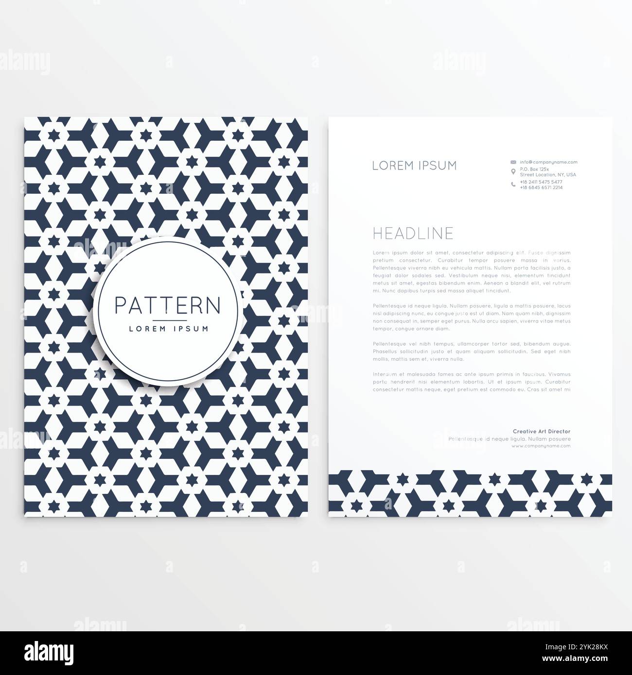 elegant abstract pattern business shape letterhead template in creative ...
