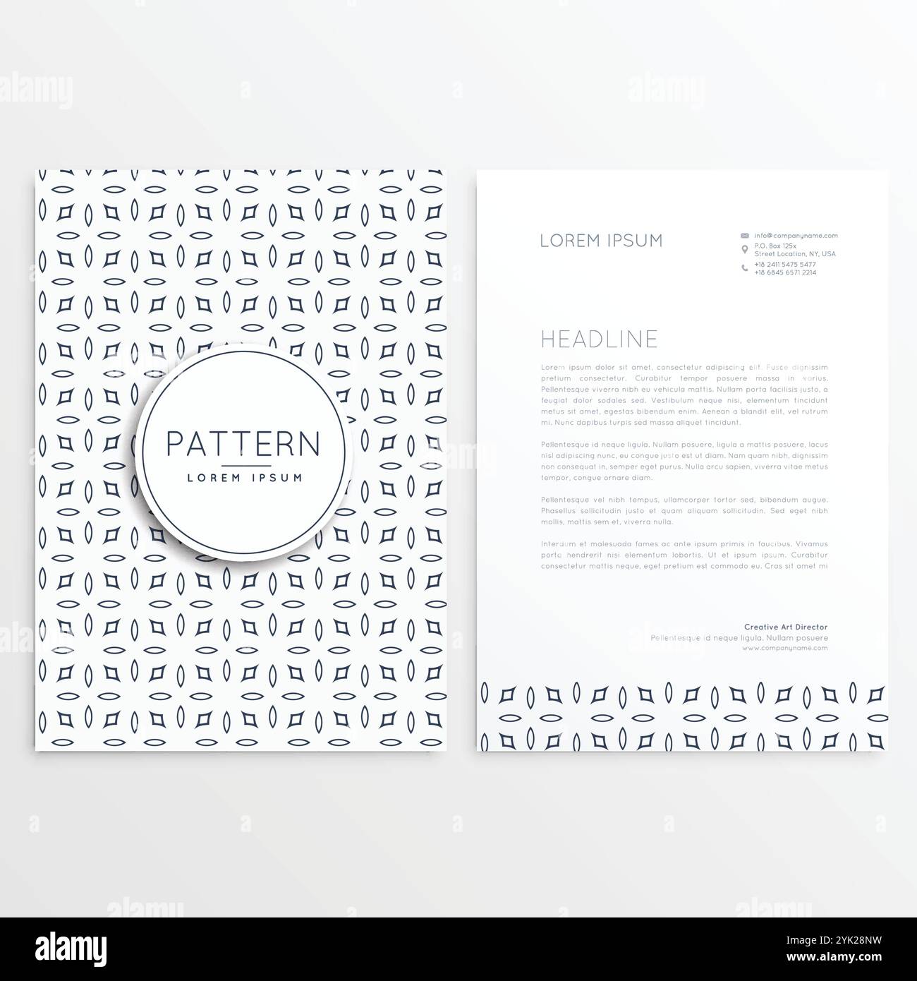 elegant abstract pattern business shape letterhead template in creative ...