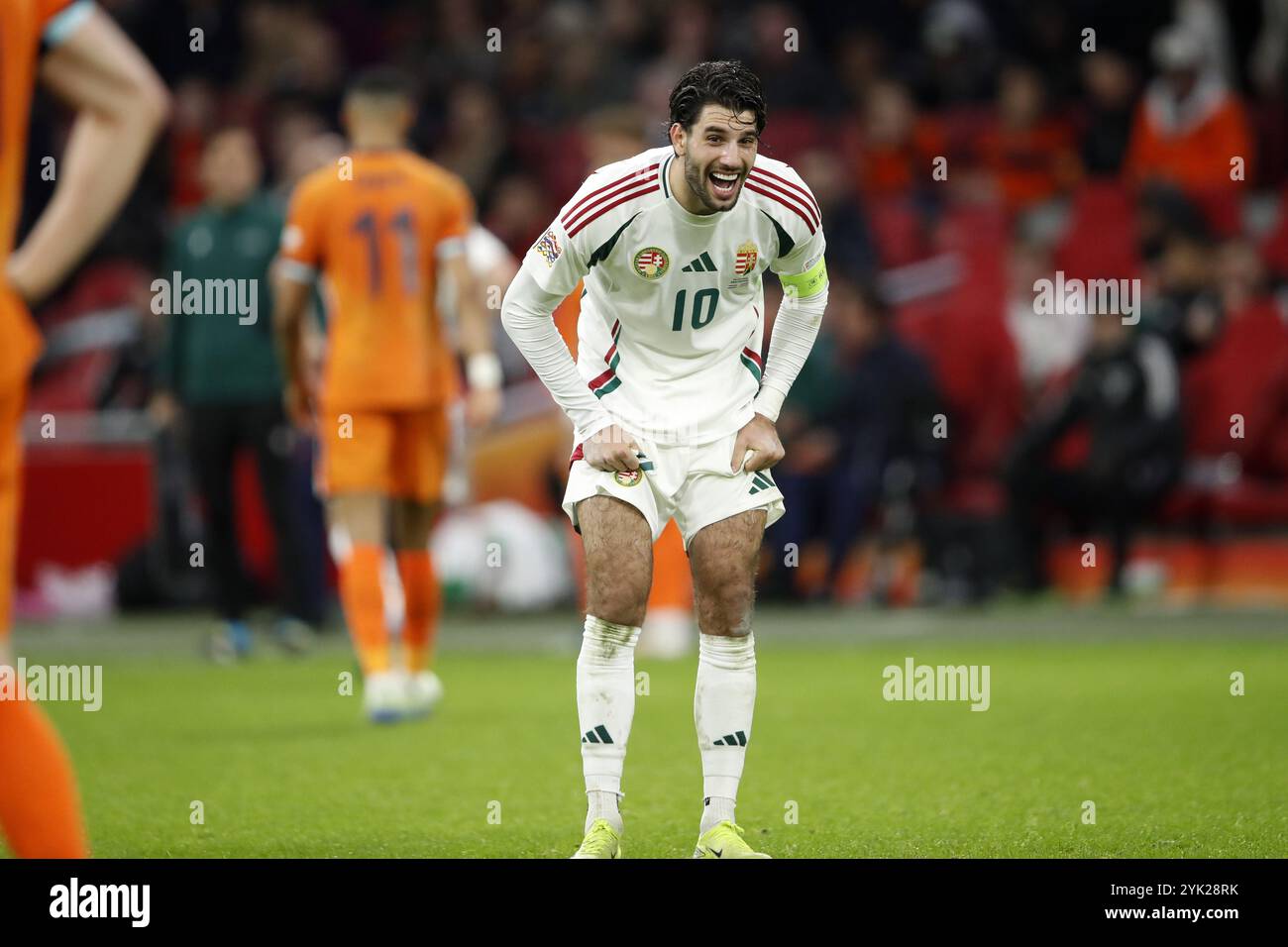 AMSTERDAM - Dominik Szoboszlai of Hungary balks during the UEFA Nations ...