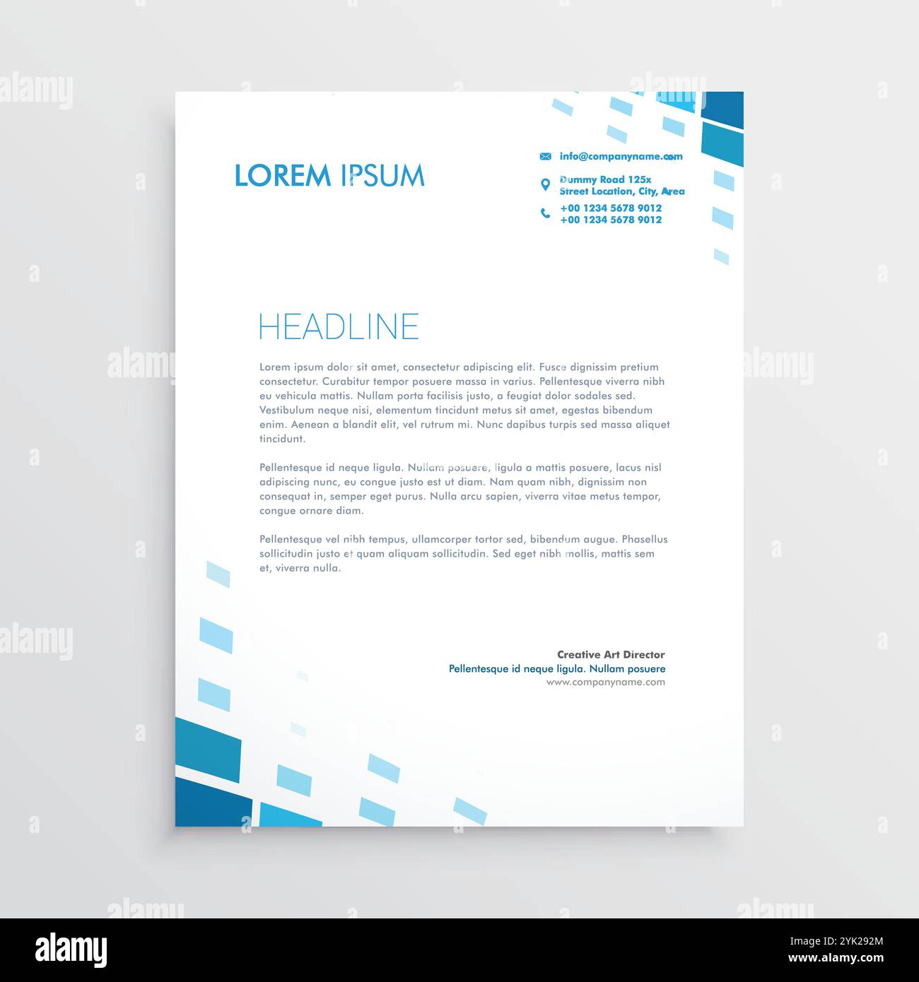 clean letterhead design with abstract blue shapes Stock Vector Image ...