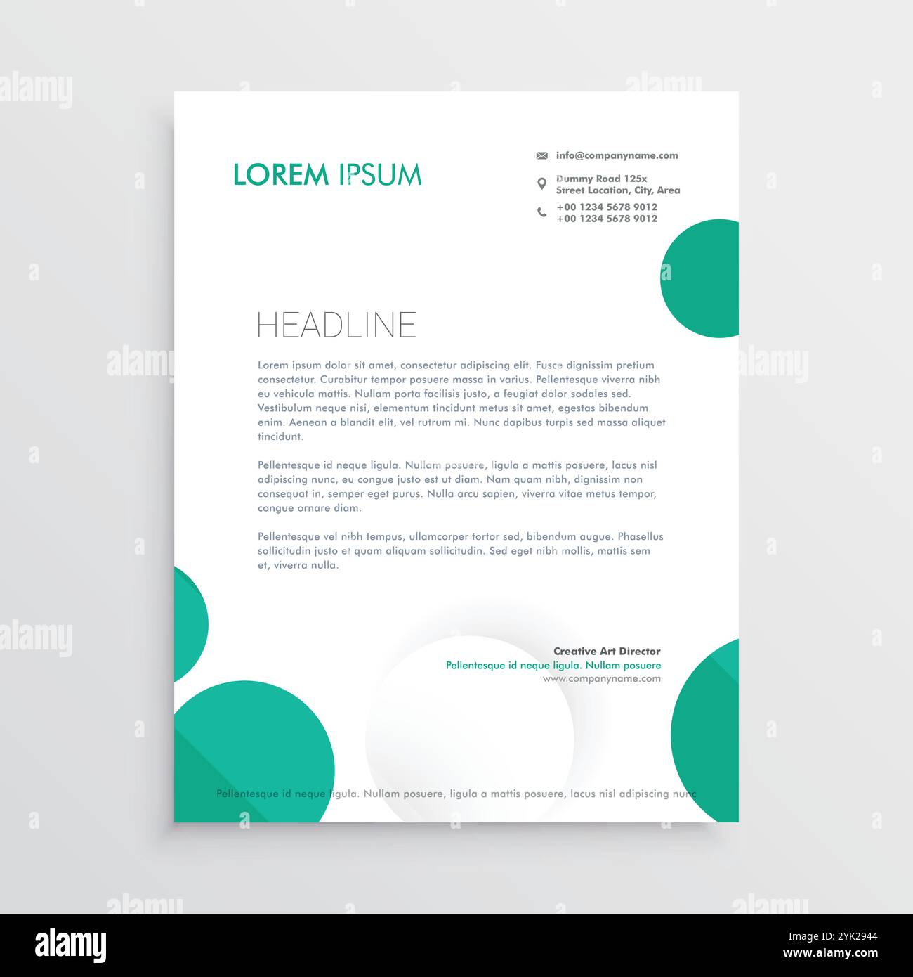 creative circles letterhead design template vector Stock Vector Image ...