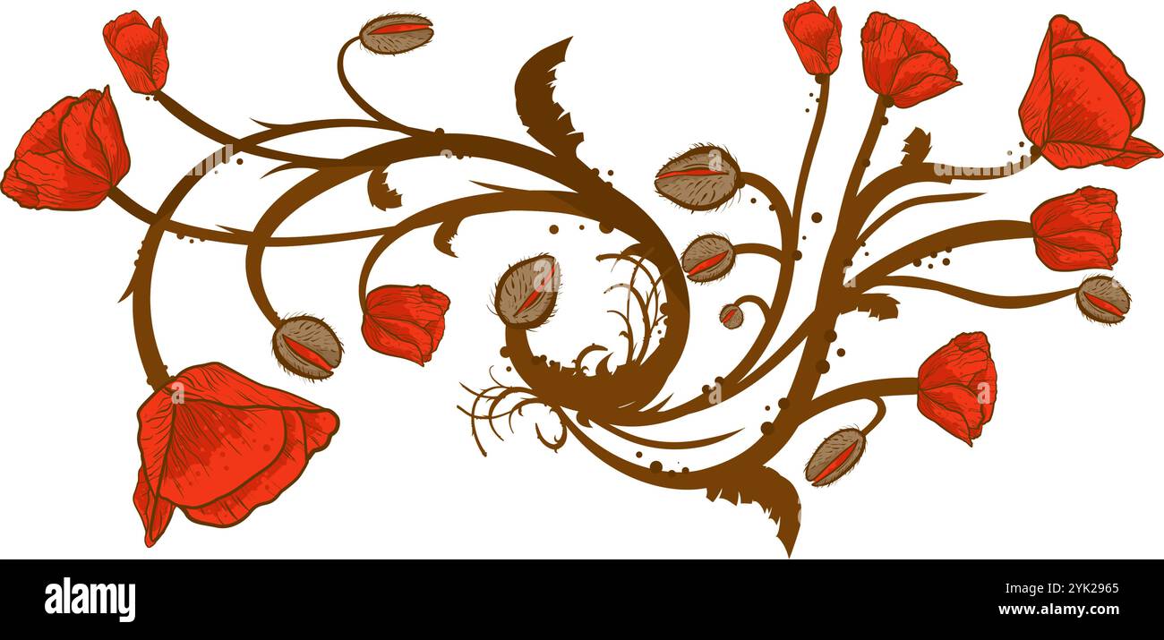 Spring flowers wrapped in Stock Vector Images - Alamy