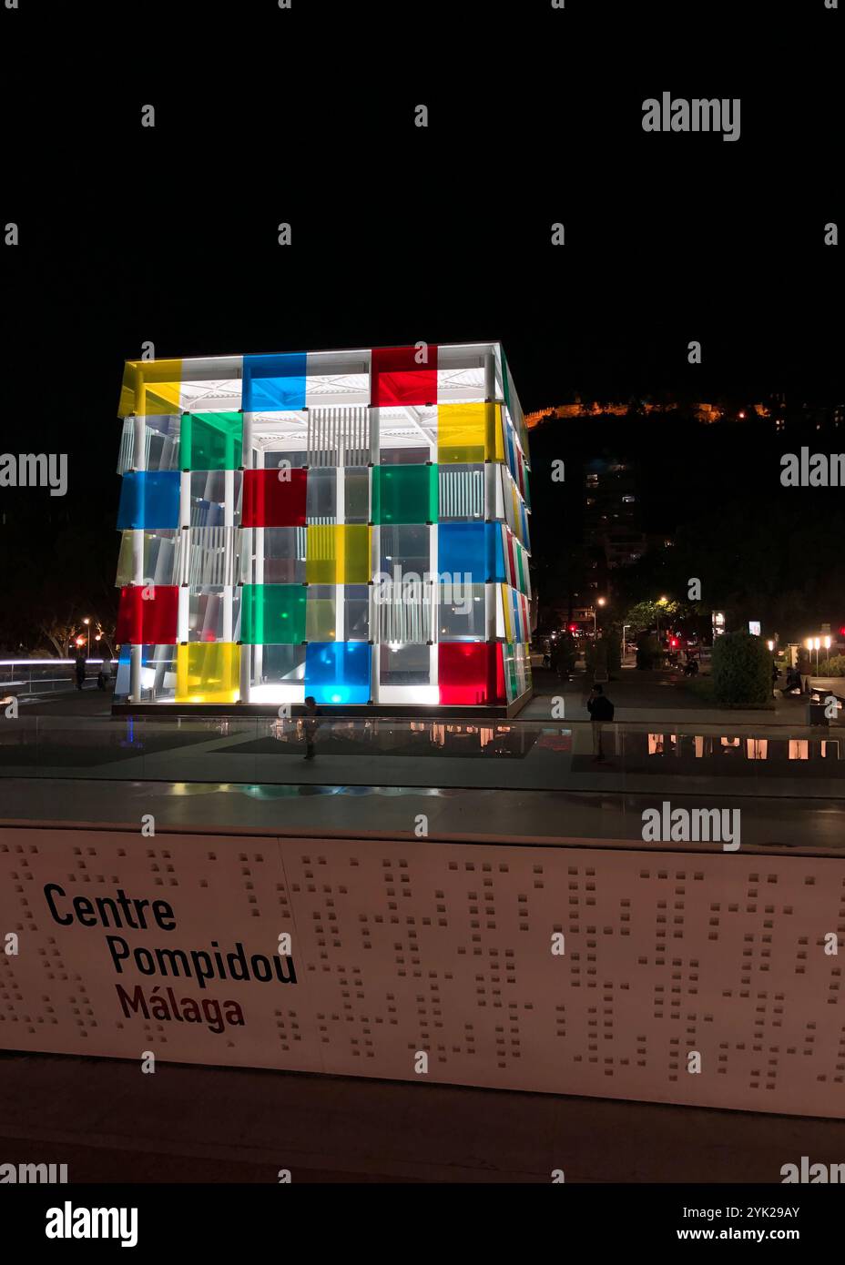 Centre Pompidou at night Málaga, Spain. The Center Pompidou Málaga is ...
