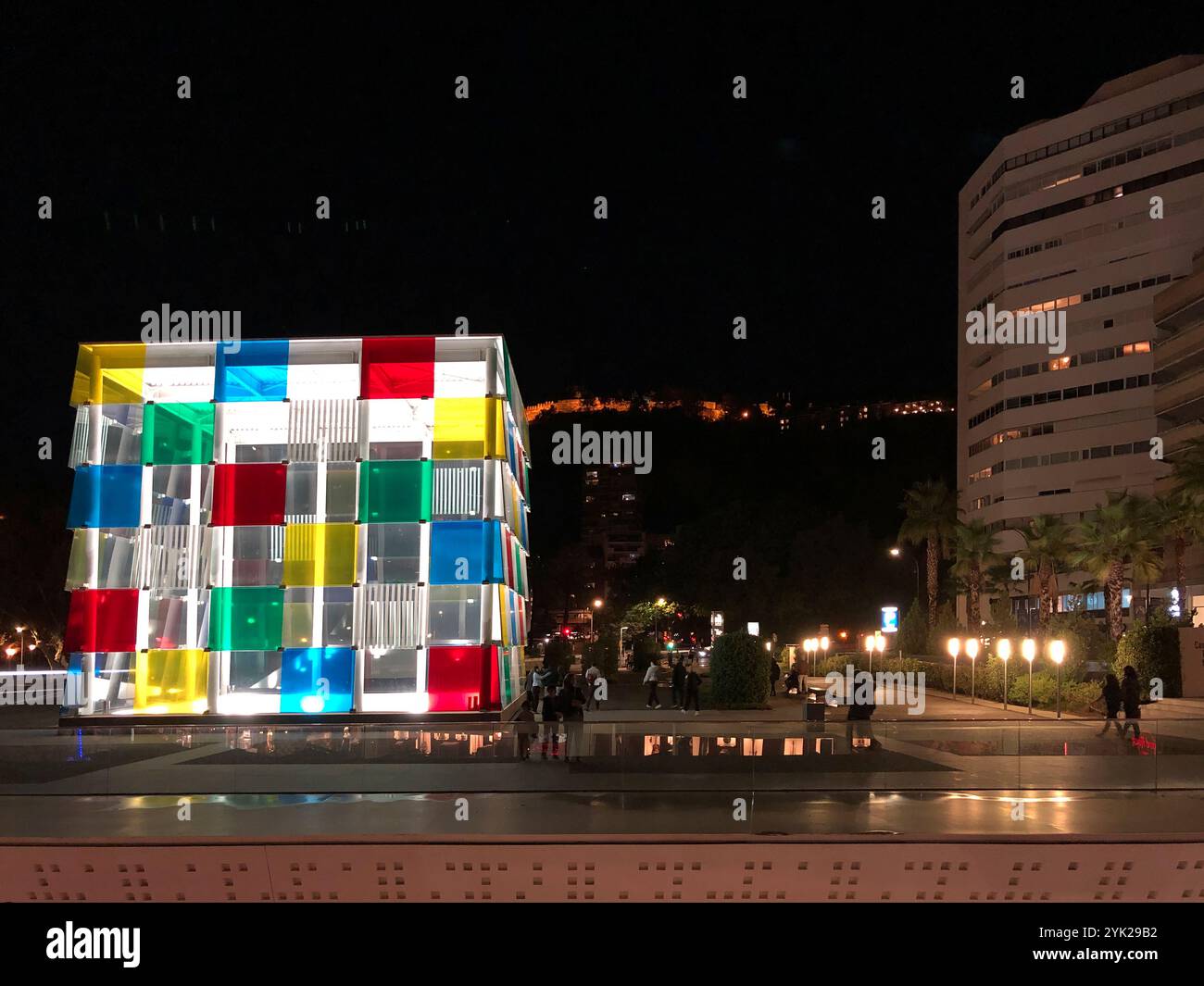 Centre Pompidou at night Málaga, Spain. The Center Pompidou Málaga is ...