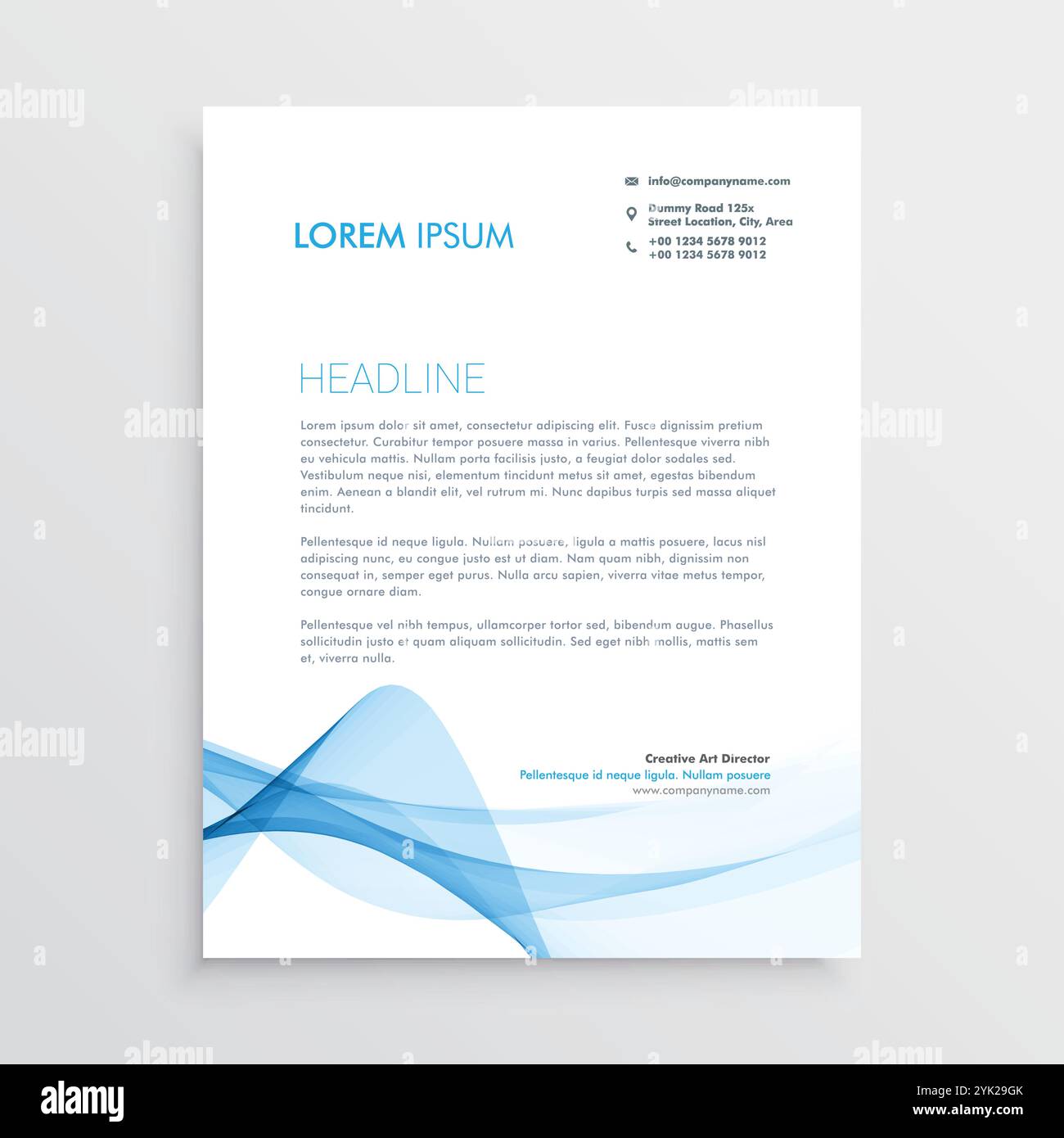 stylish blue vector letterhead design Stock Vector Image & Art - Alamy