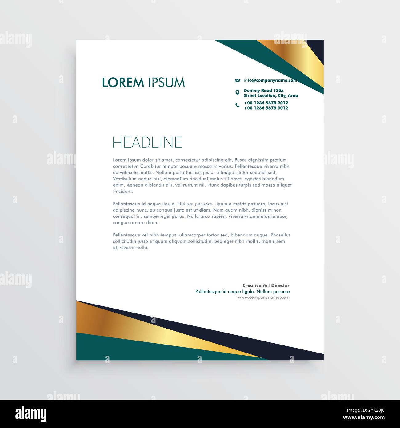 modern geometric golden letterhead design Stock Vector Image & Art - Alamy