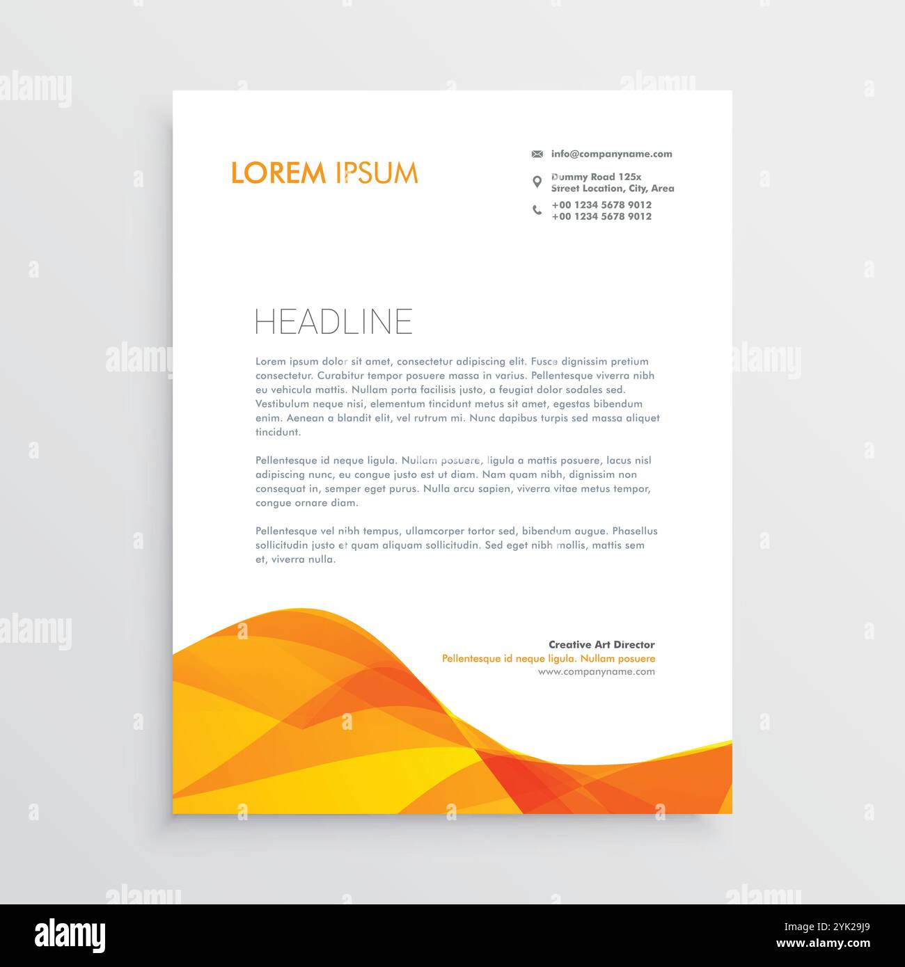 orange business letterhead design template Stock Vector Image & Art - Alamy