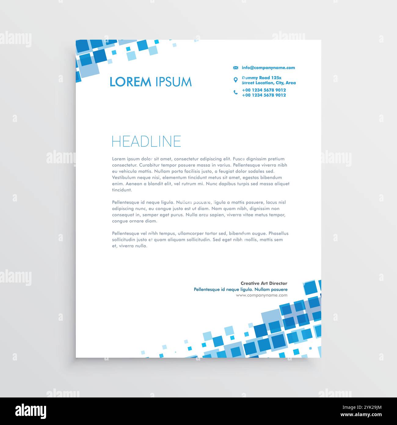 abstract blue creative letterhead design Stock Vector Image & Art - Alamy