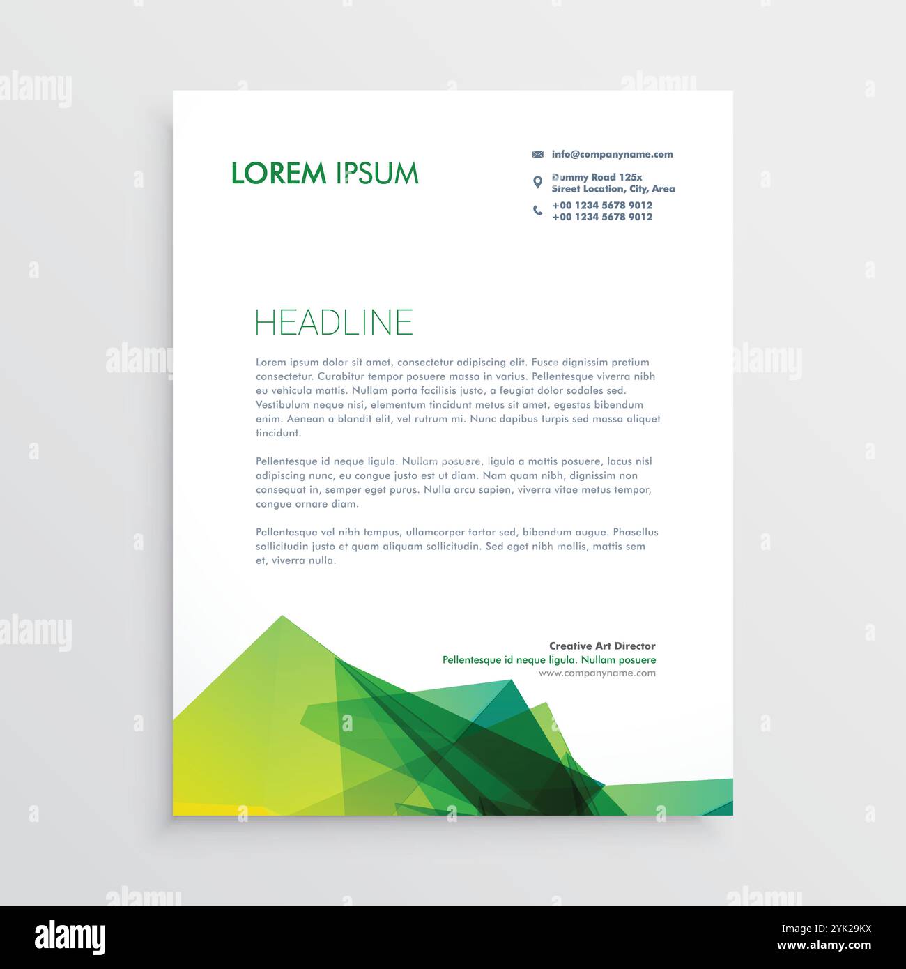 abstract green business letterhead design Stock Vector Image & Art - Alamy