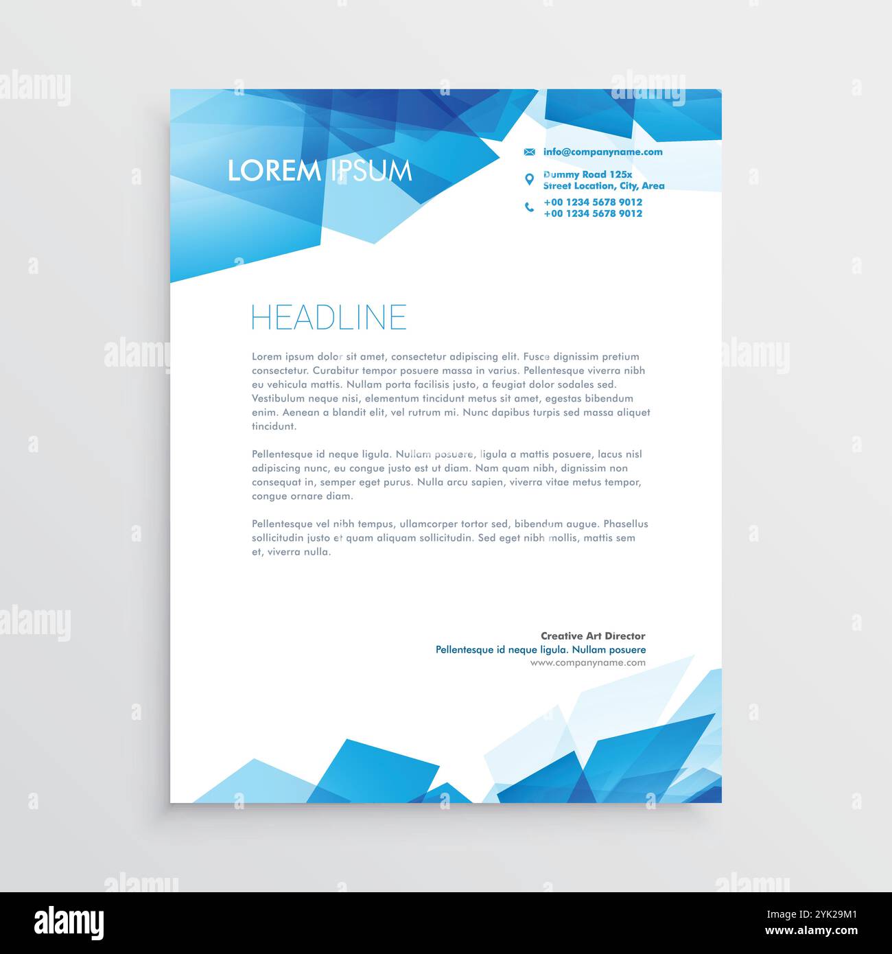 abstract blue letterhead design template Stock Vector Image & Art - Alamy