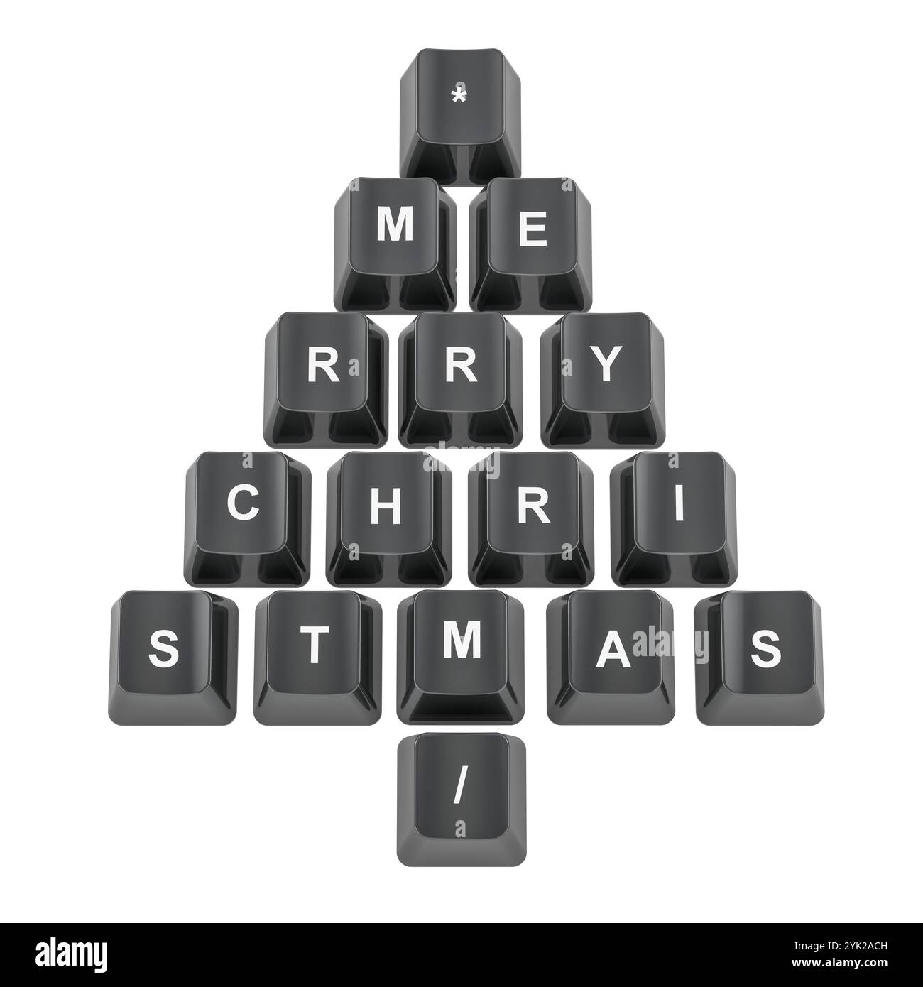 Christmas Tree from computer keyboard button, 3D rendering isolated on ...