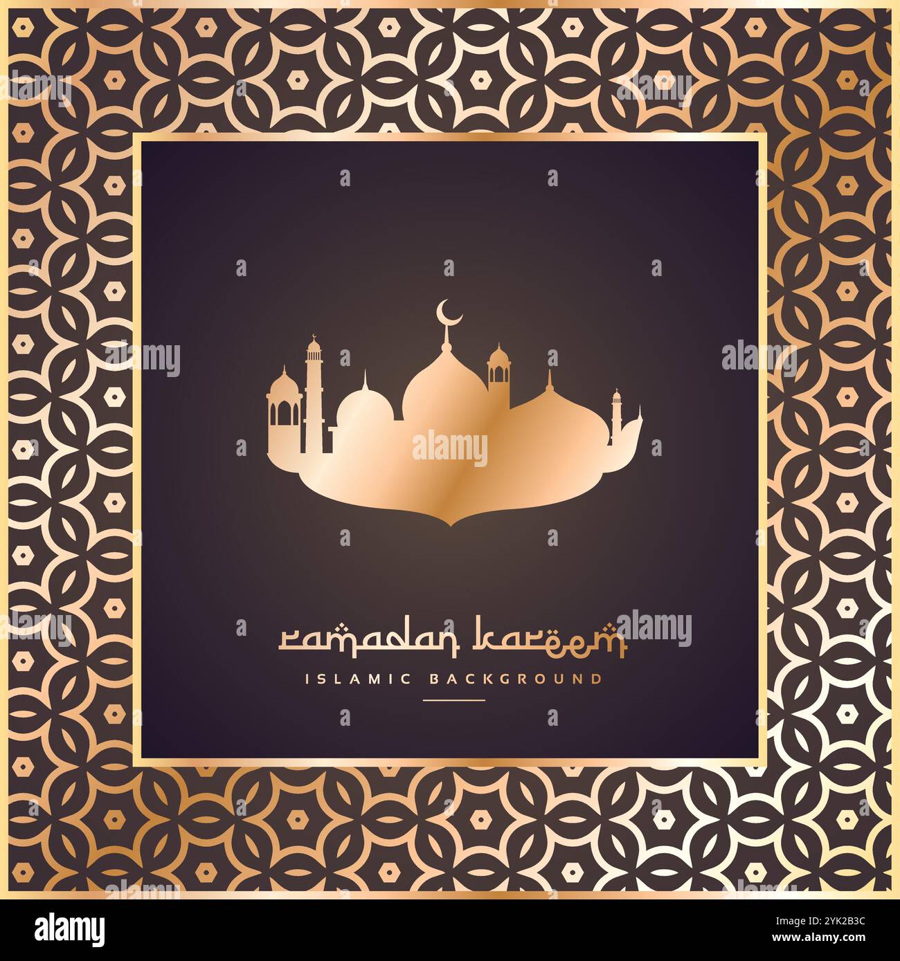 ramadan and eid festival greeting with pattern border frame Stock ...