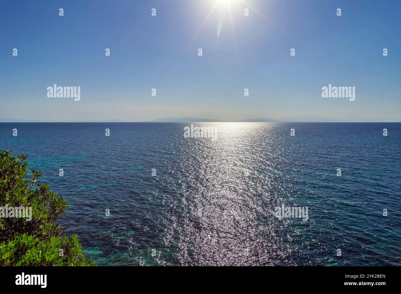A magnificent view of the azure sea of Cape Sani, on the Greek ...