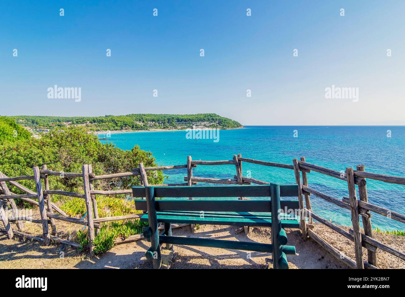 A magnificent view of the azure sea of Cape Sani, on the Greek ...