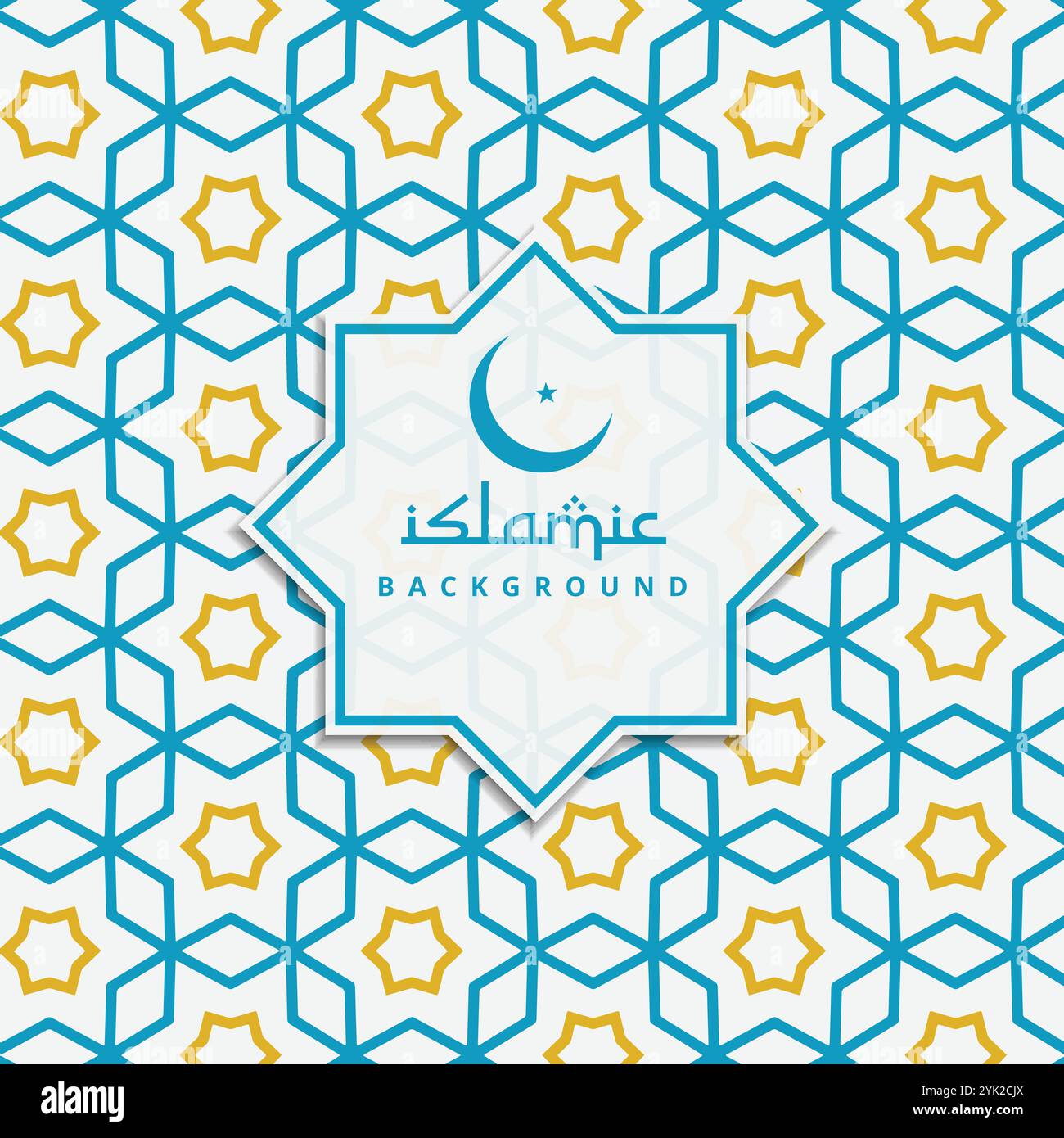 islamic pattern background in blue and yellow color Stock Vector Image ...