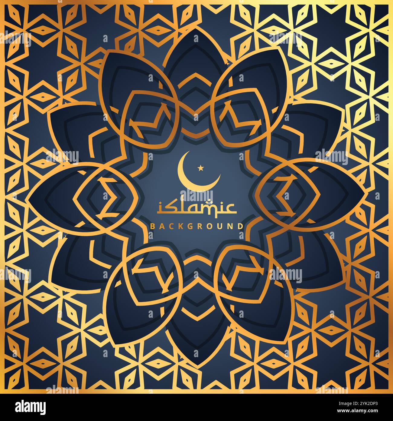 golden pattern background with islamic shape Stock Vector Image & Art ...