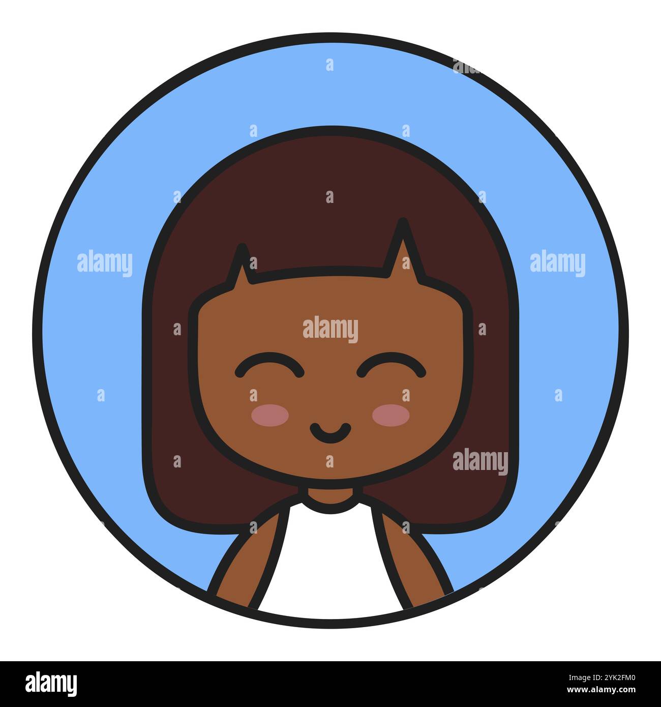 Beautiful young woman with square hairstyle vector icon. Avatar ...