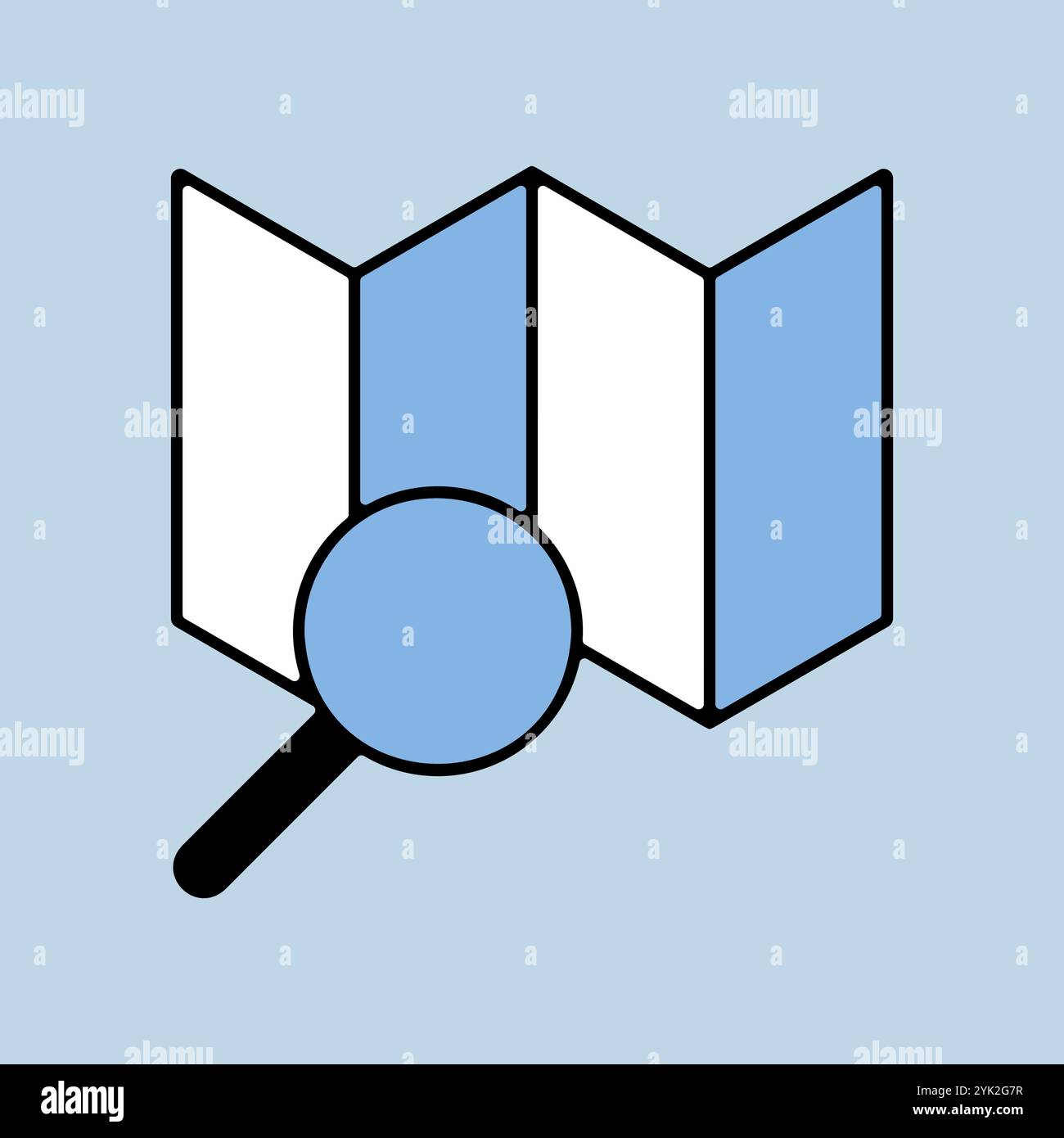 Map with magnifier vector icon. Navigation sign. Graph symbol for ...