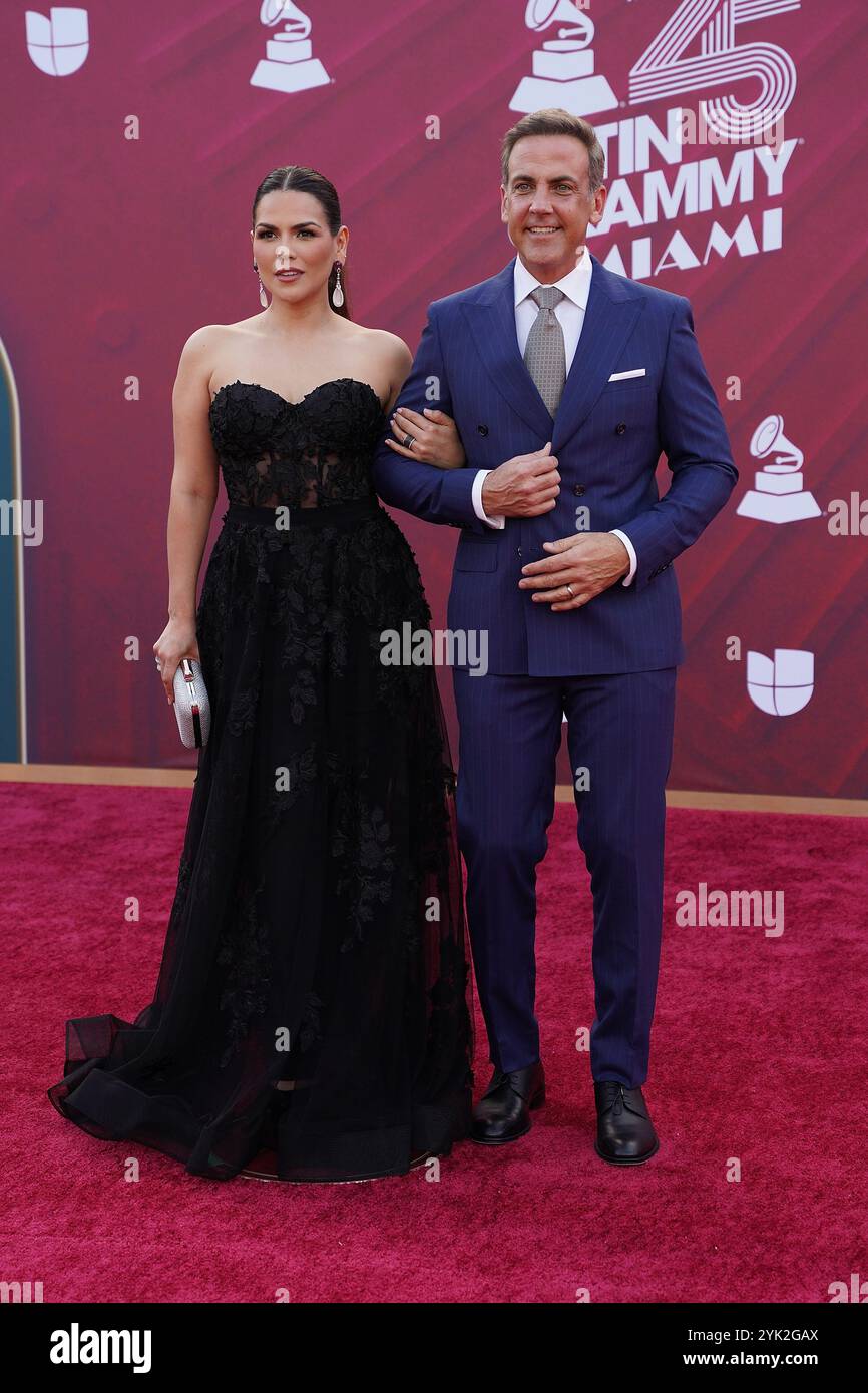 Miami, USA. 15th Oct, 2024. Karina Banda, Carlos Ponce attends the 25th Annual Latin GRAMMY ...