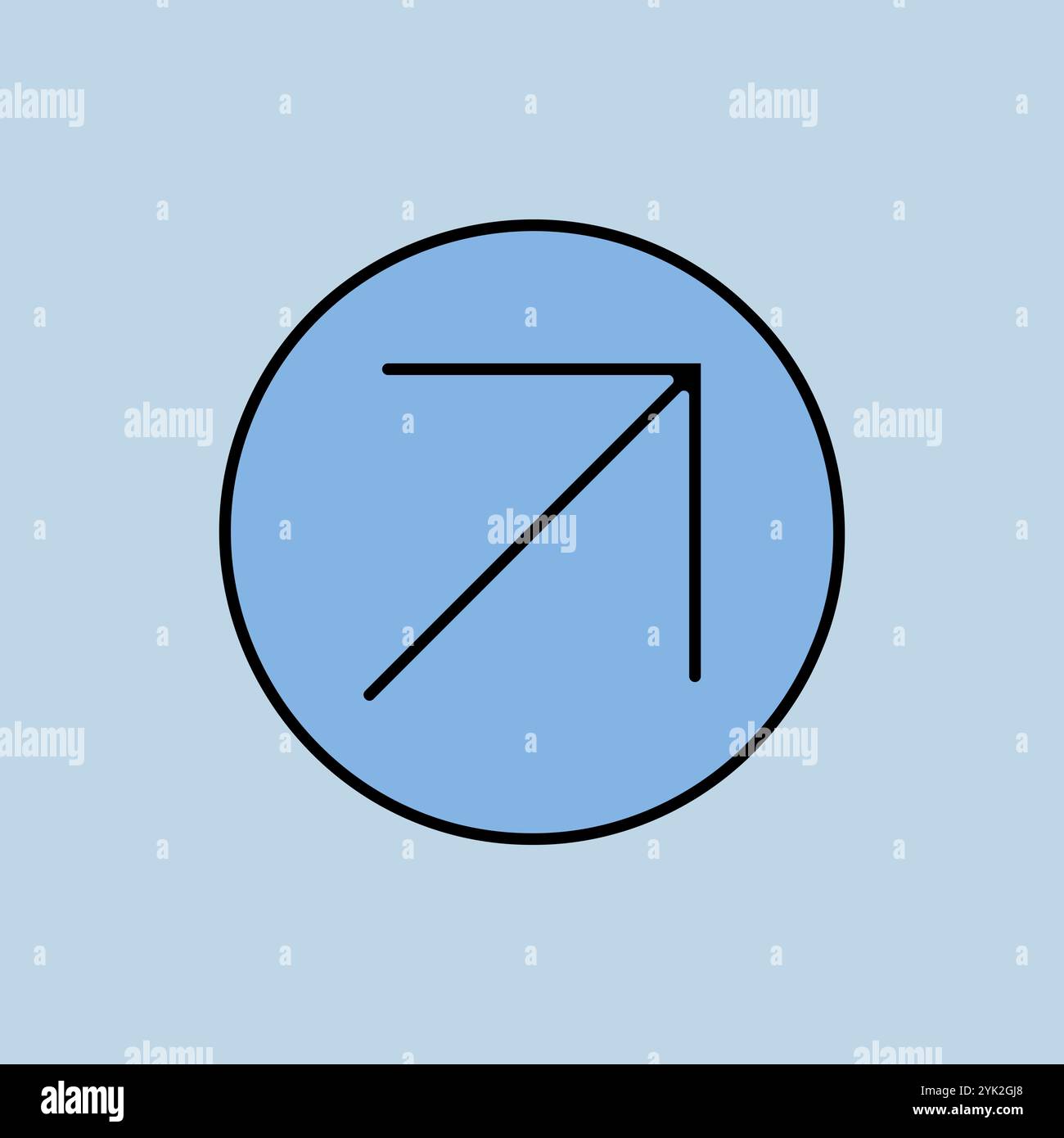 Arrow right top vector isolated icon. Navigation sign. Graph symbol for ...