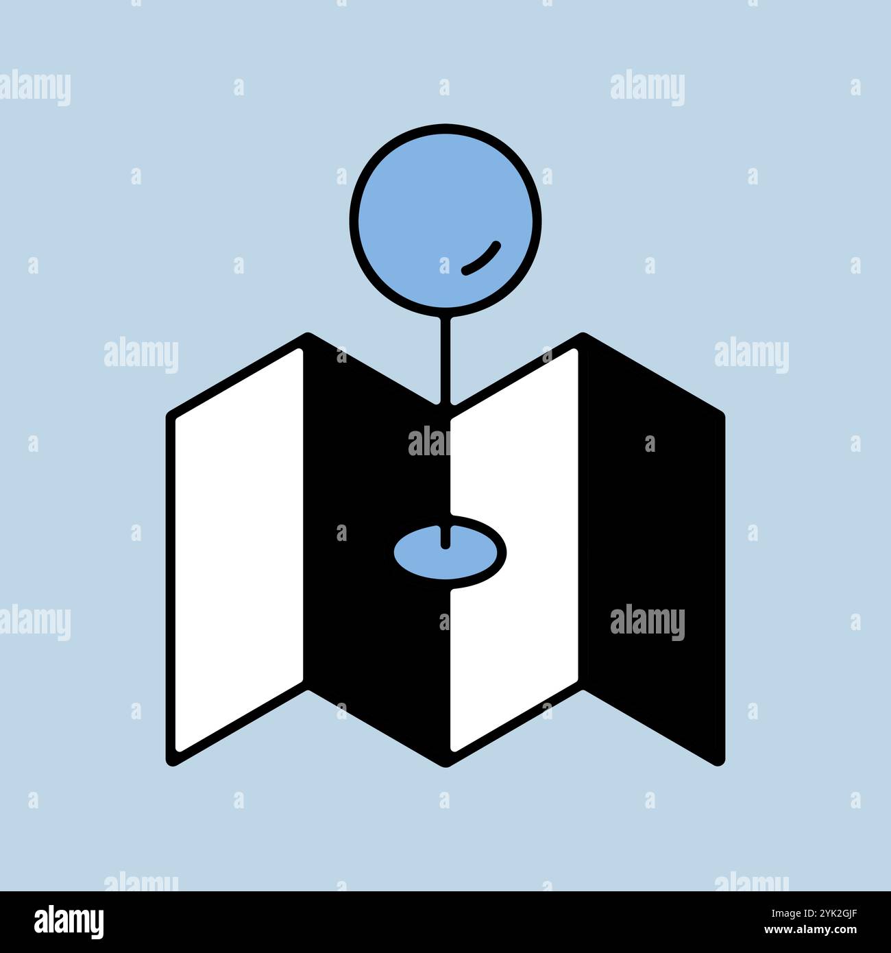 Map with pin, geo locate, pointer vector icon. Navigation sign. Graph symbol for travel and ...