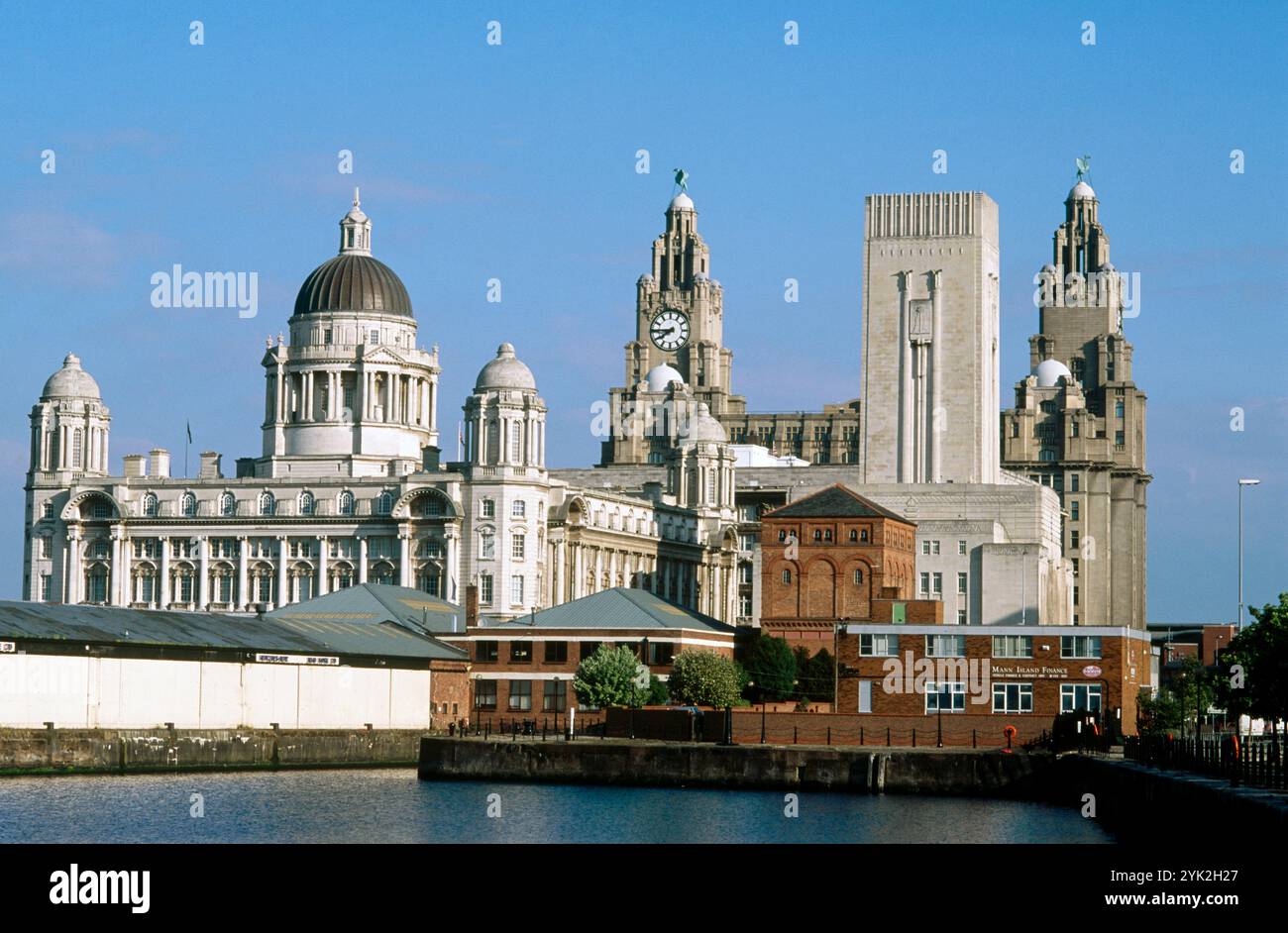 Port of Liverpool and Royal Liver Building. Liverpool. England. UK ...